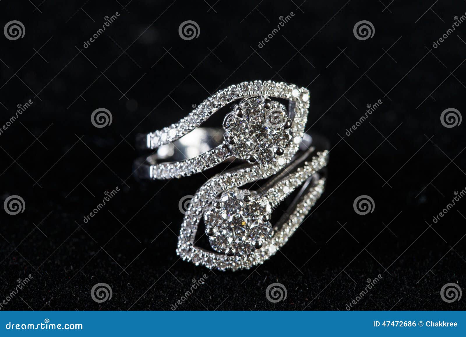 Jewellery Ring on the Black Background. Stock Photo - Image of stones ...