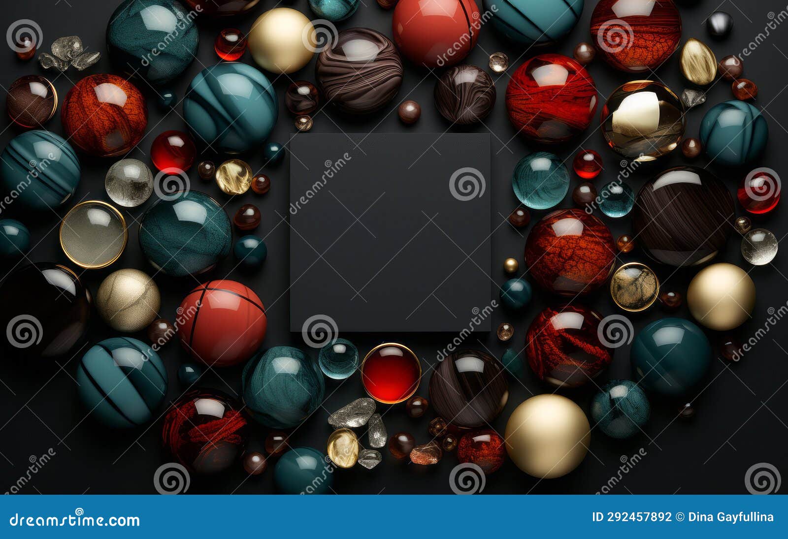 Jewelry Background with Precious Stones. Top View Stock Illustration ...