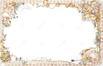 Jewelry border stock image. Image of necklace, engagement - 16612819