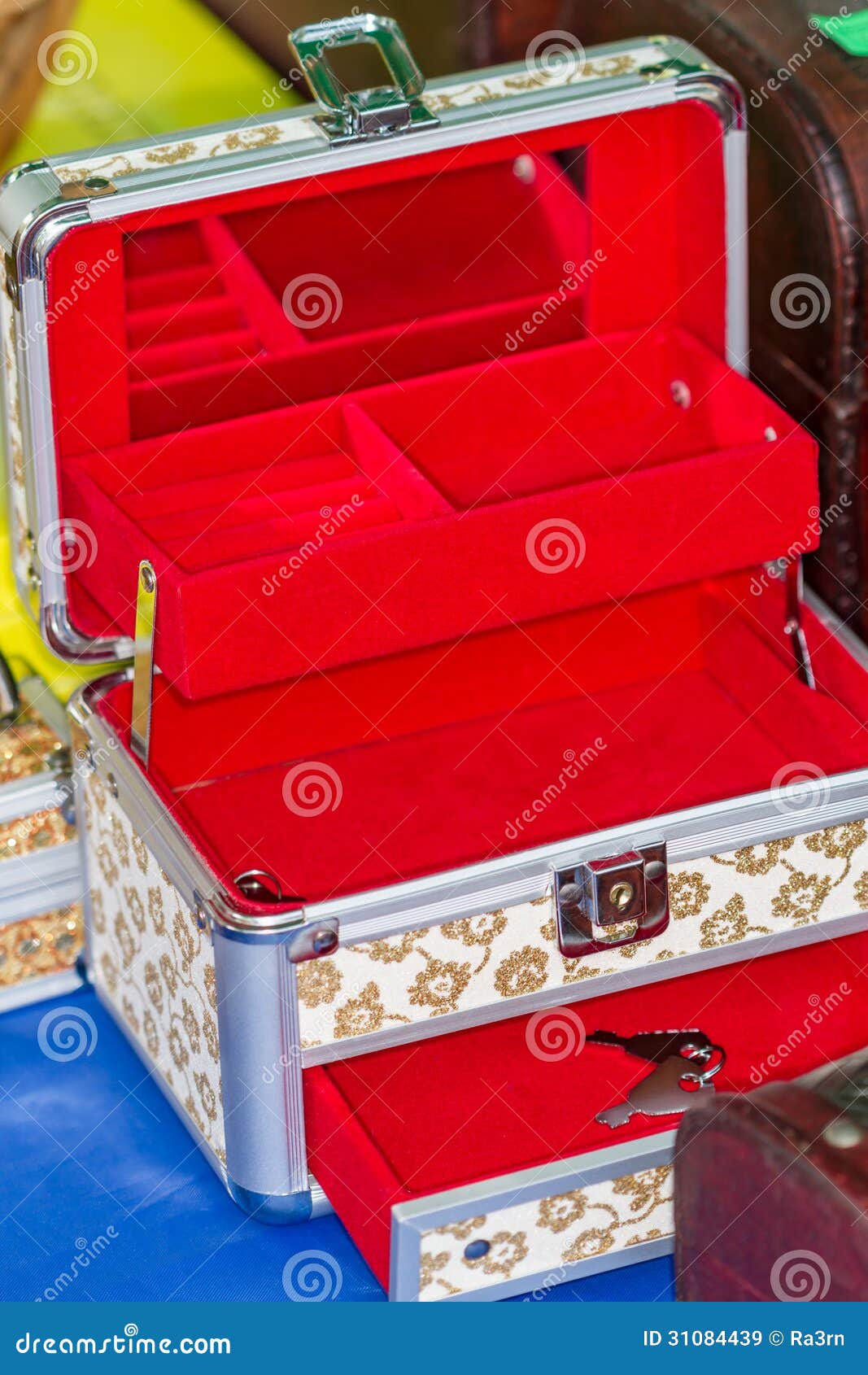 Jewelry box with lock stock image. Image of color, velvet - 31084439