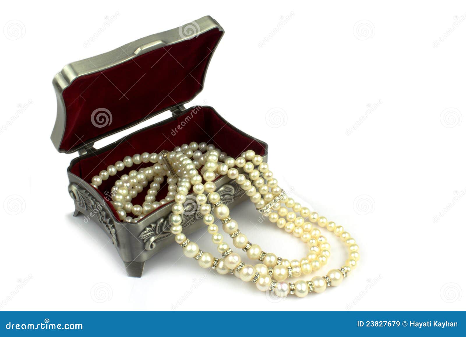 Jewelry Box and Pearl Necklace Stock Image - Image of brilliant ...