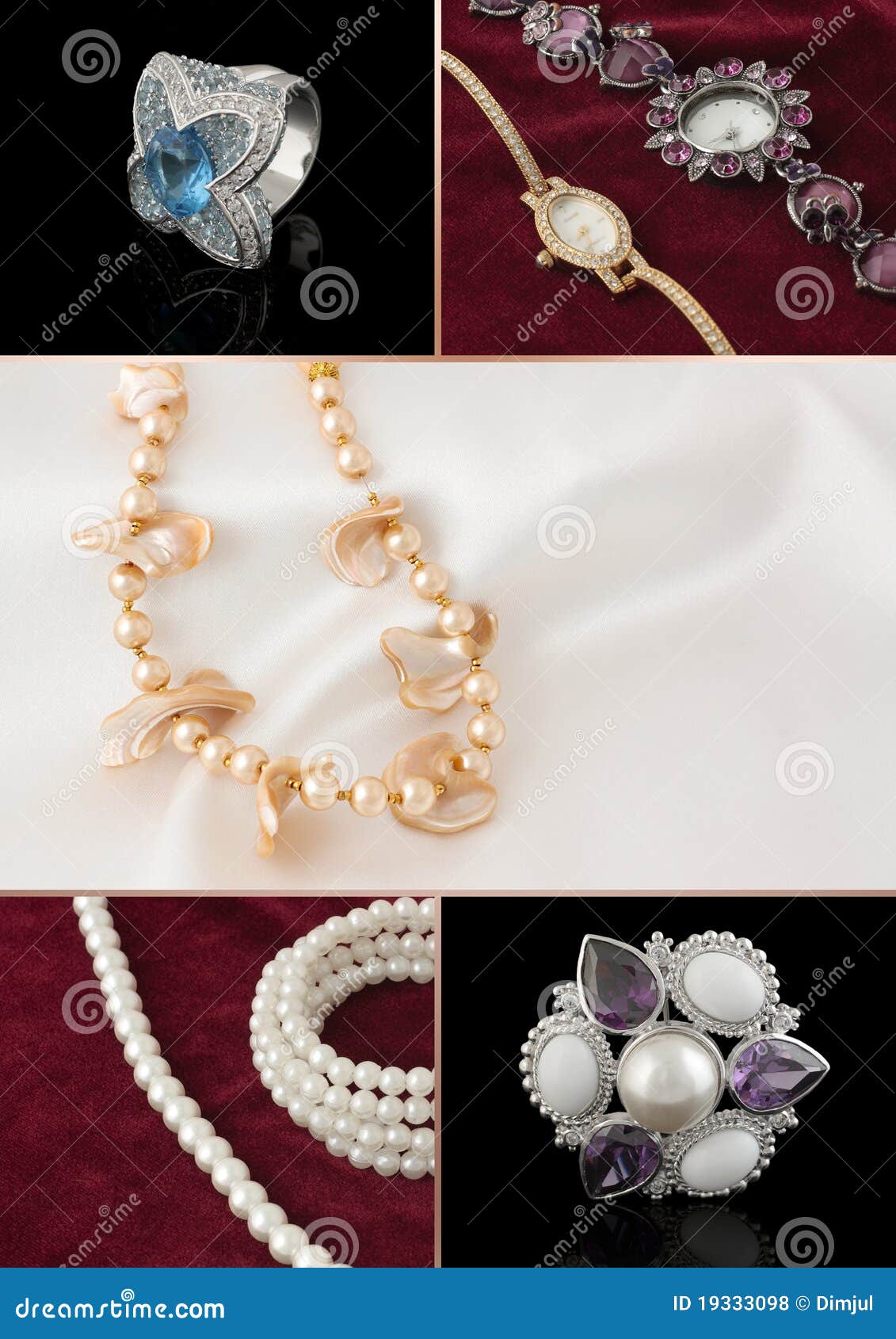 Jewelry collage stock photo. Image of beauty, page, jewel - 19333098
