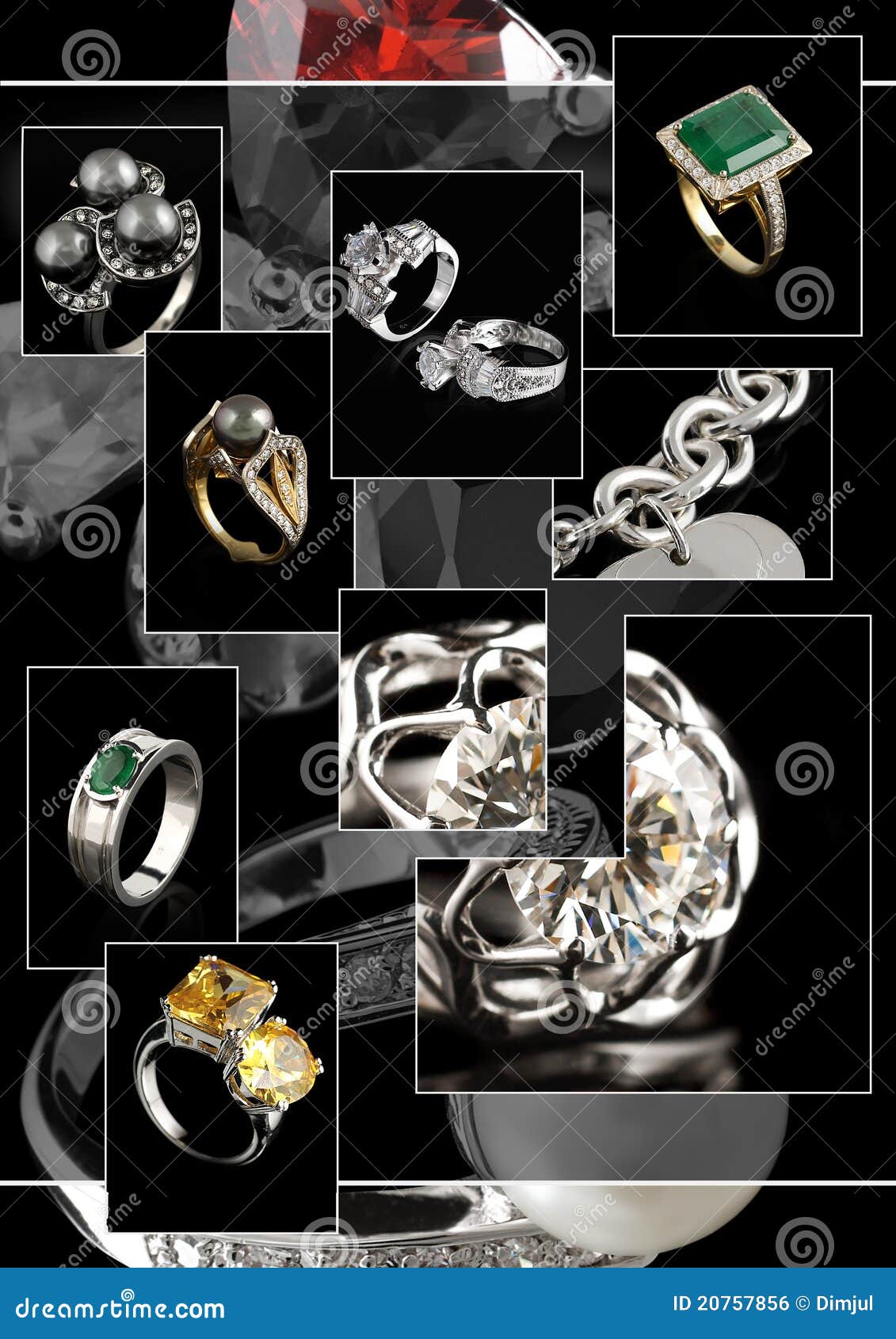 Jewelry collage stock illustration. Illustration of pearl - 20757856