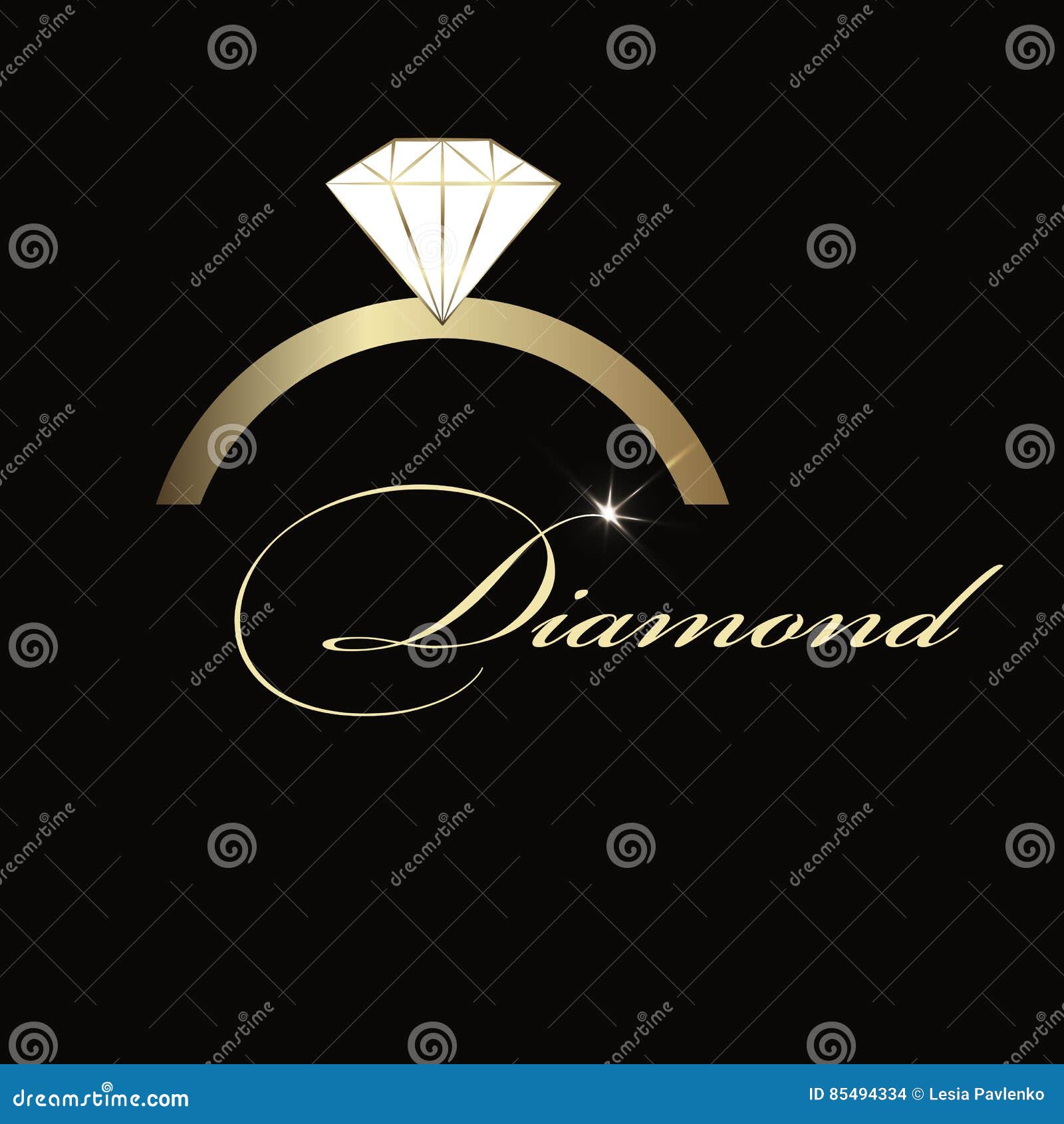 Jewelry Company Emblem. Ring Vector Logo Stock Vector - Illustration of ...