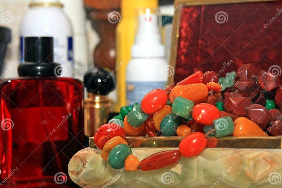 Jewelry and cosmetics stock photo. Image of colour, women - 15640472