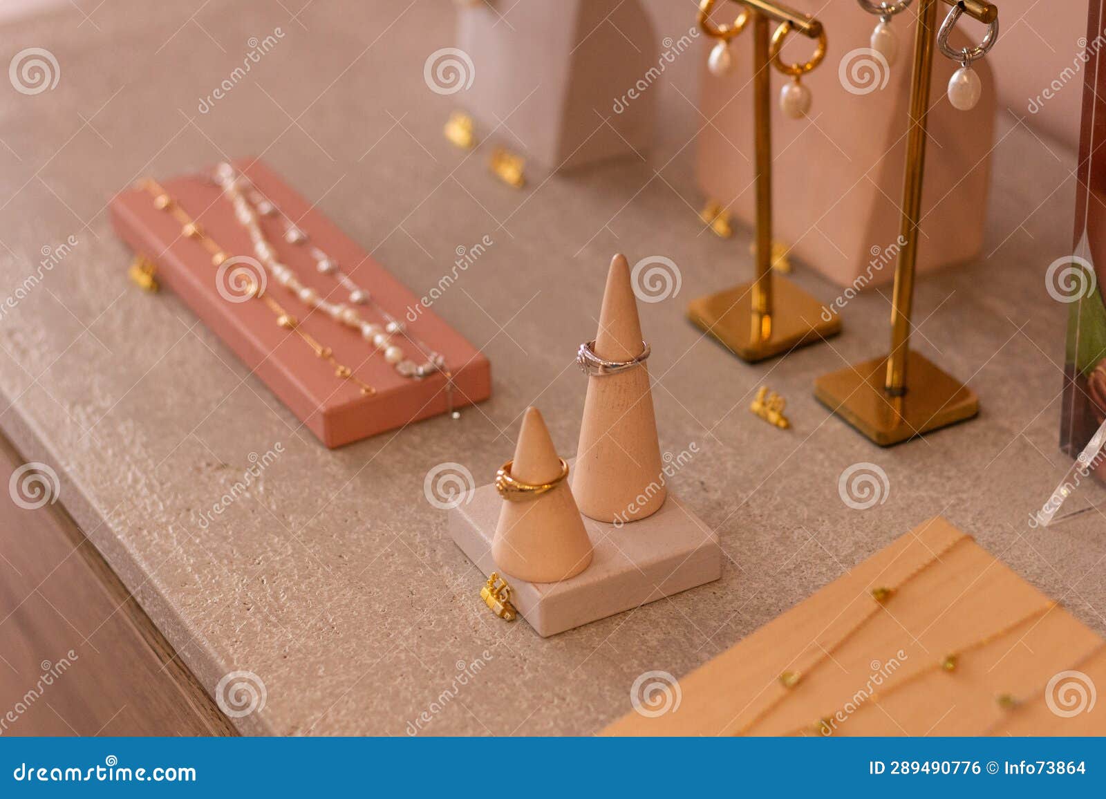 Jewelry Display in Store Gold and Silver Stock Photo - Image of display ...