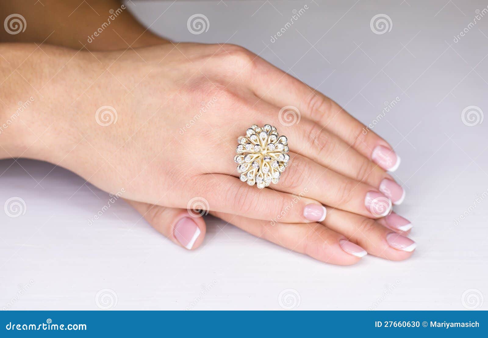 Jewelry on the female hand stock photo. Image of jewelry - 27660630