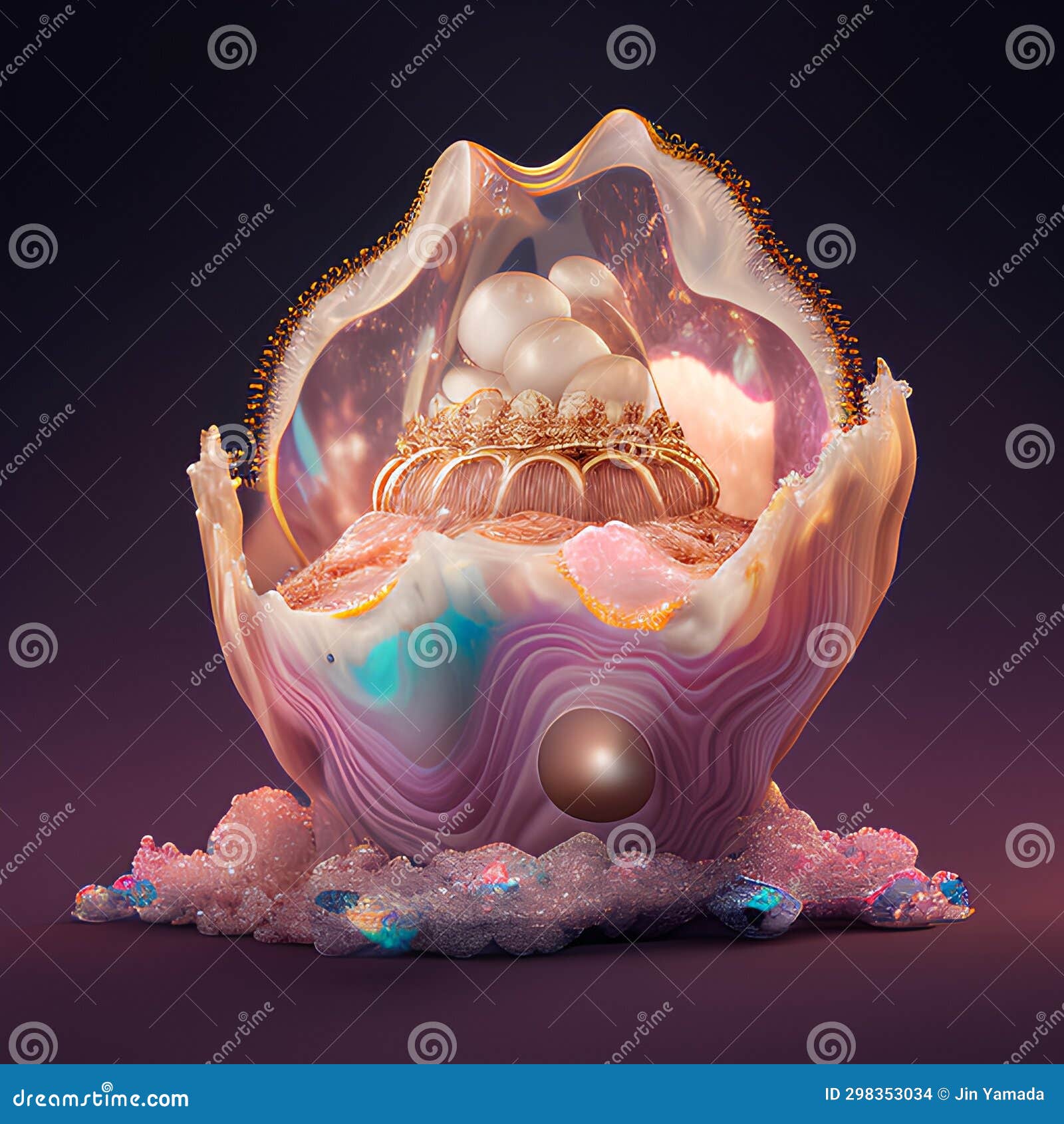 Jewelry in the Form of a Pearl. 3d Rendering Stock Illustration ...