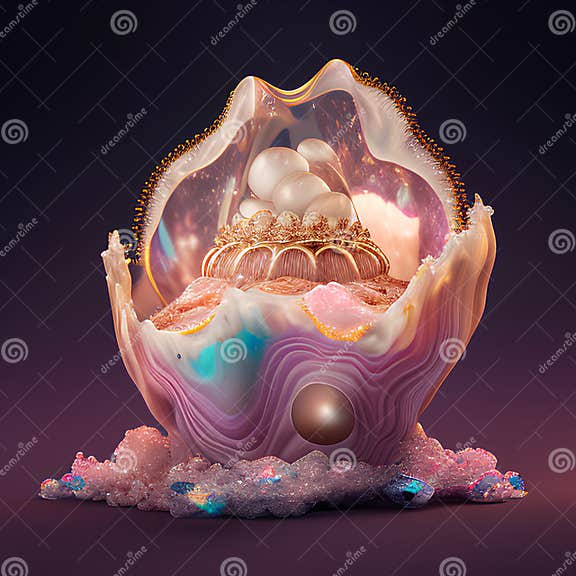 Jewelry in the Form of a Pearl. 3d Rendering Stock Illustration ...