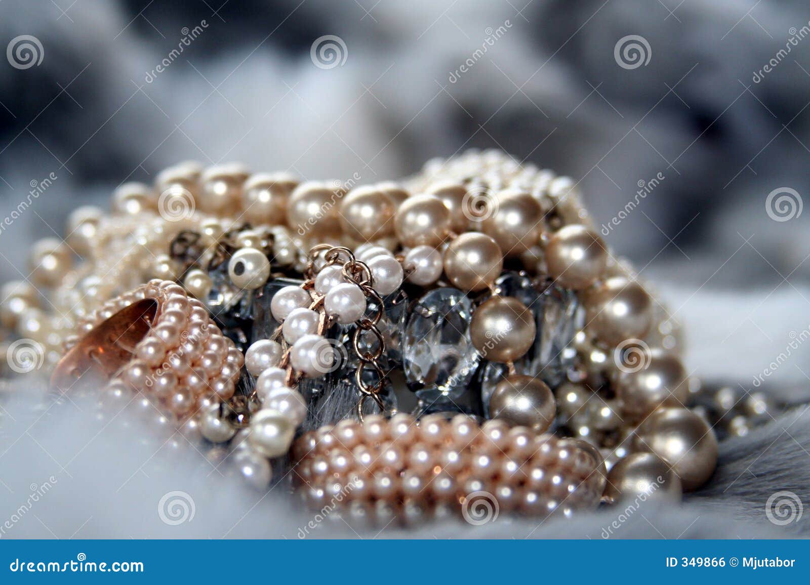 Jewelry on fur stock photo. Image of rich, wealth, rhinestone - 349866