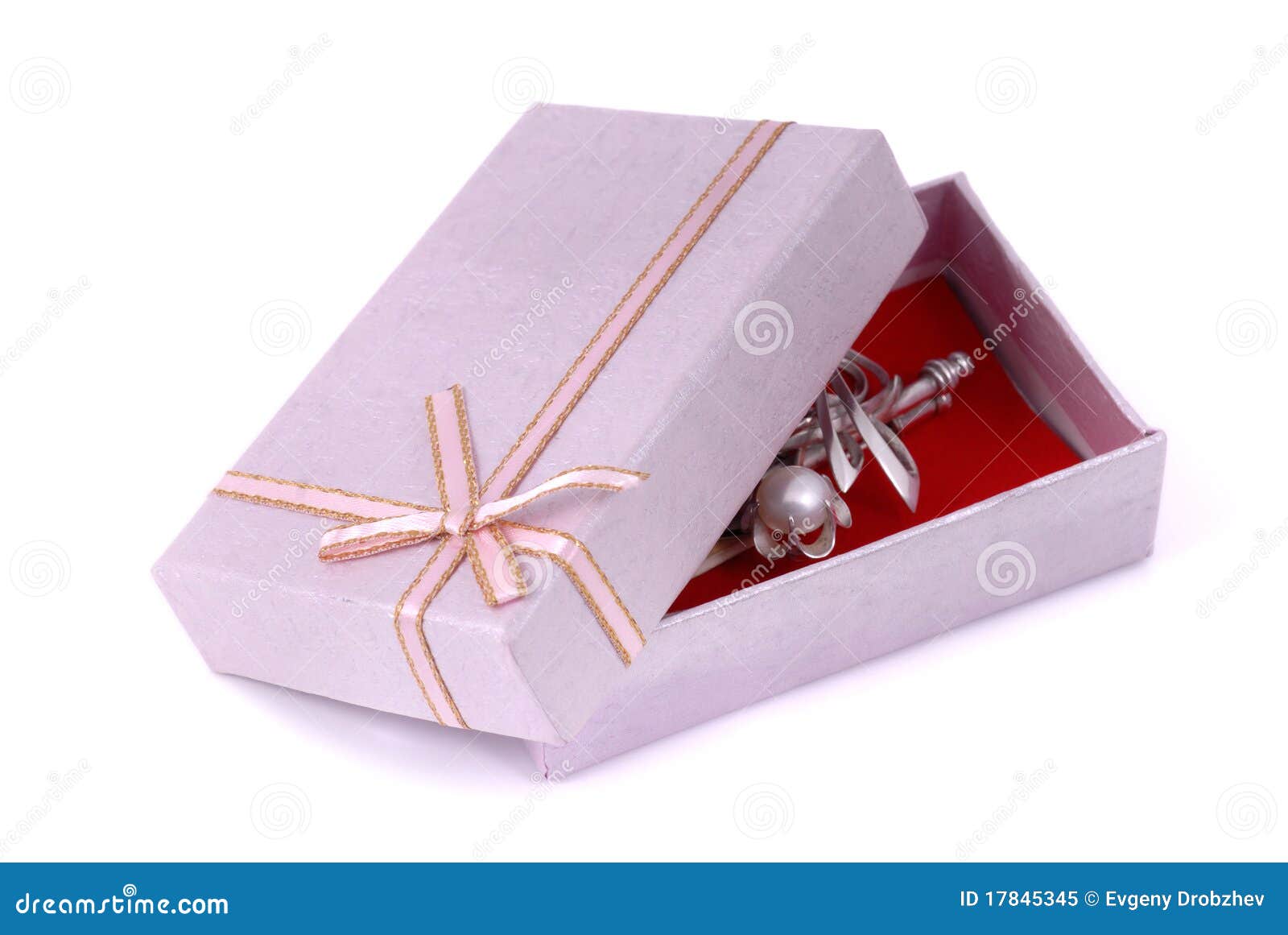 Jewelry Gift Box Wrapped Isolated Stock Image - Image of ornament ...