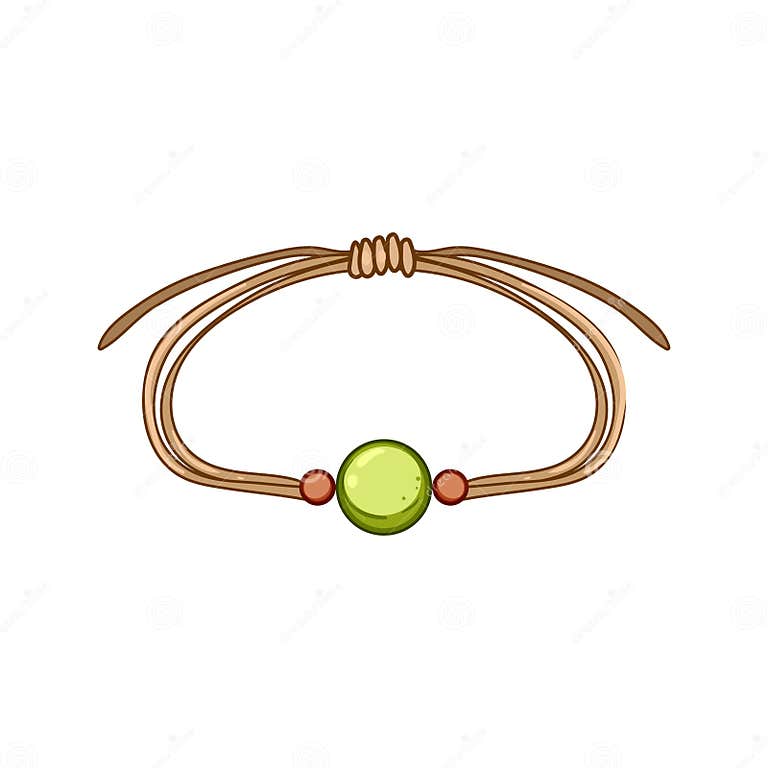 Jewelry Hippie Friendship Bracelets Cartoon Vector Illustration Stock