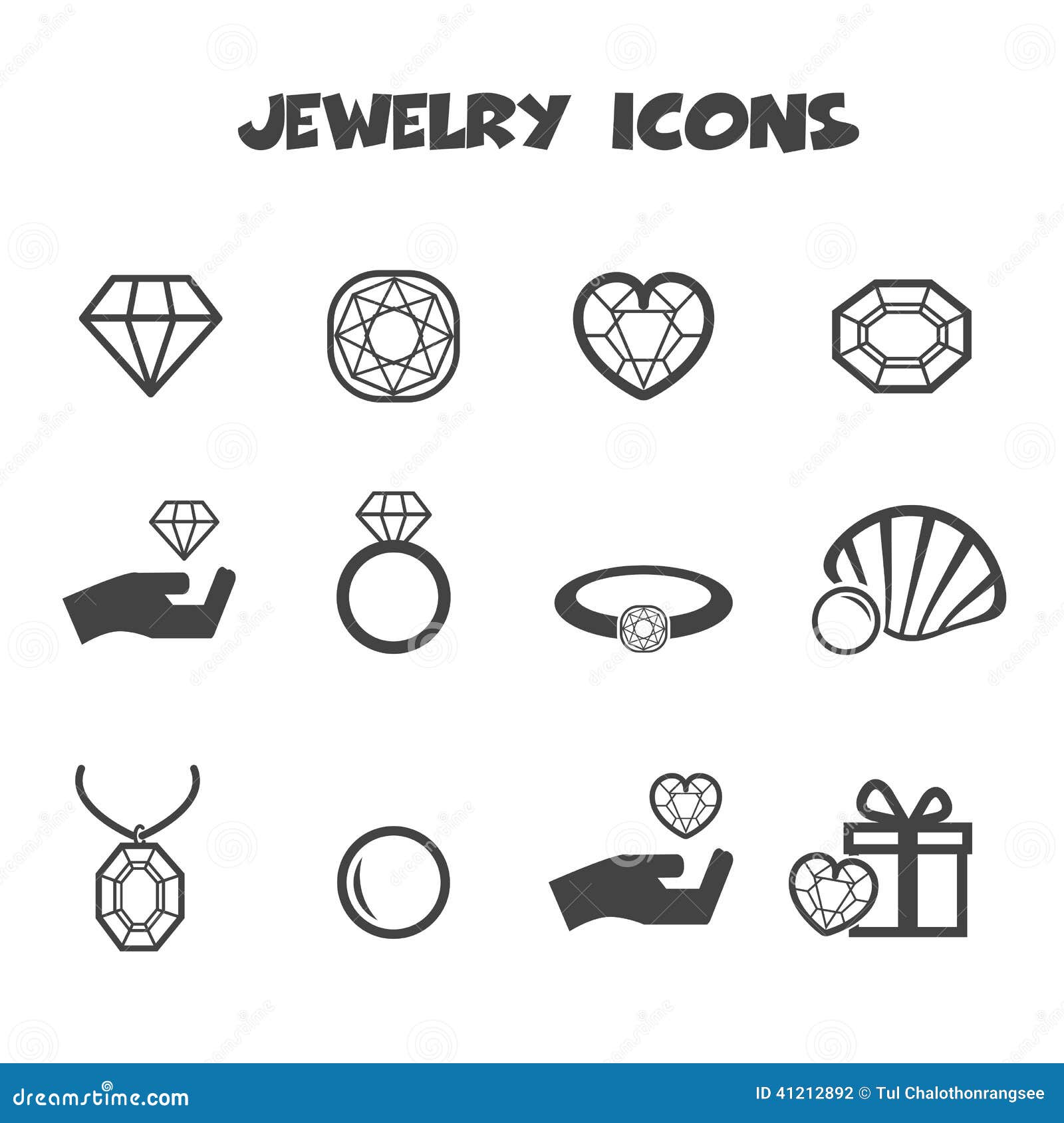 Jewelry Icons Stock Vector - Image: 41212892