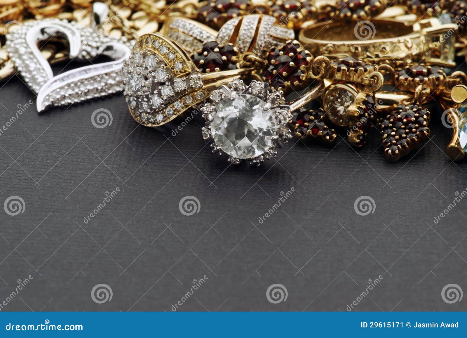 Jewelry mix stock image. Image of studio, copy, gold - 29615171