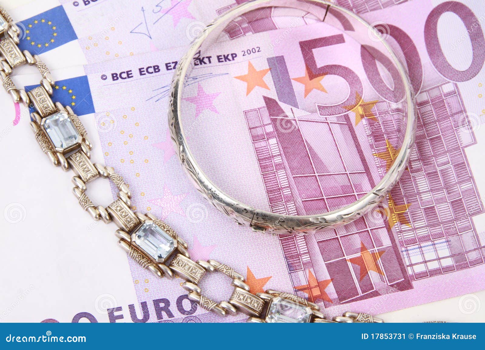 Jewelry on money stock image. Image of diamonds, jewels - 17853731