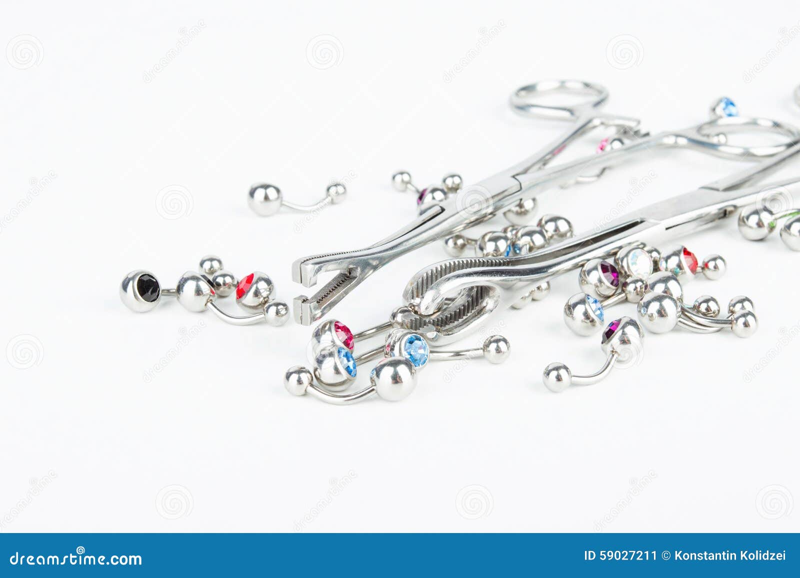 Jewelry for piercing. stock image. Image of medicine - 59027211