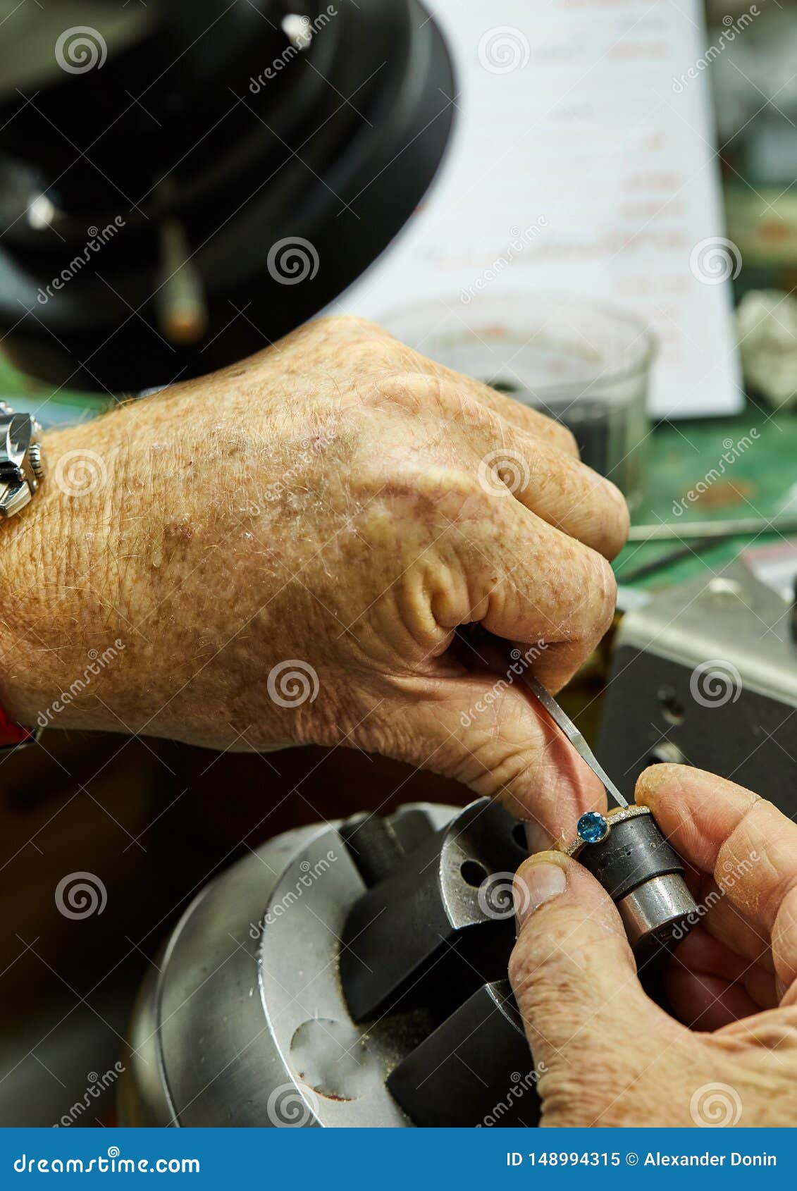 Jewelry Production. the Process of Fixing Stones Stock Image - Image of ...