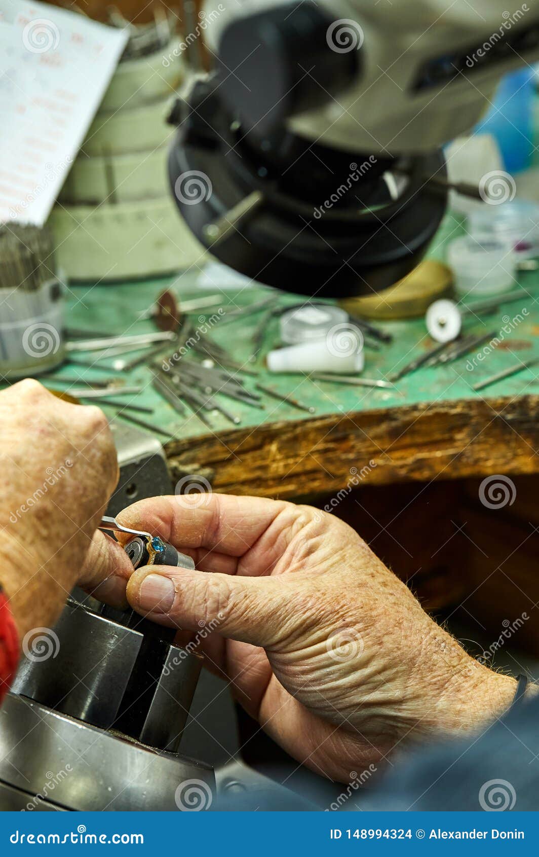 Jewelry Production. the Process of Fixing Stones Stock Photo - Image of ...
