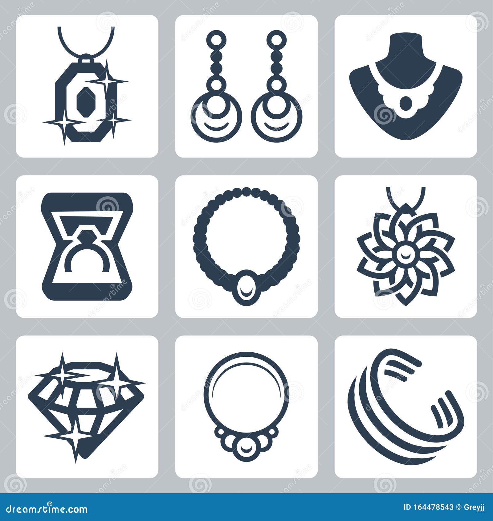 Jewelry related icons set stock vector. Illustration of icons - 164478543