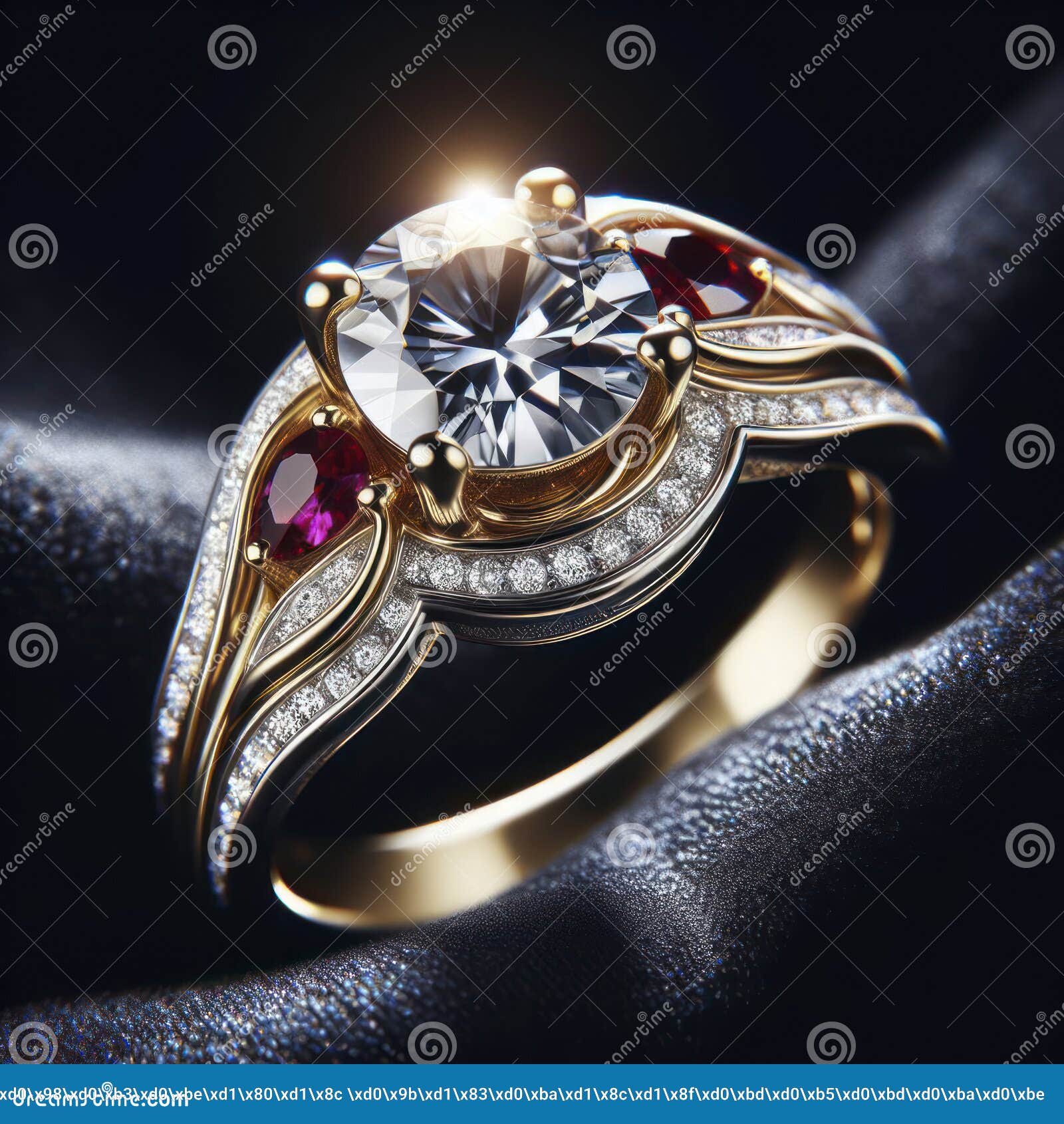 Jewelry Ring on Black Background. Ai Generative Stock Illustration ...