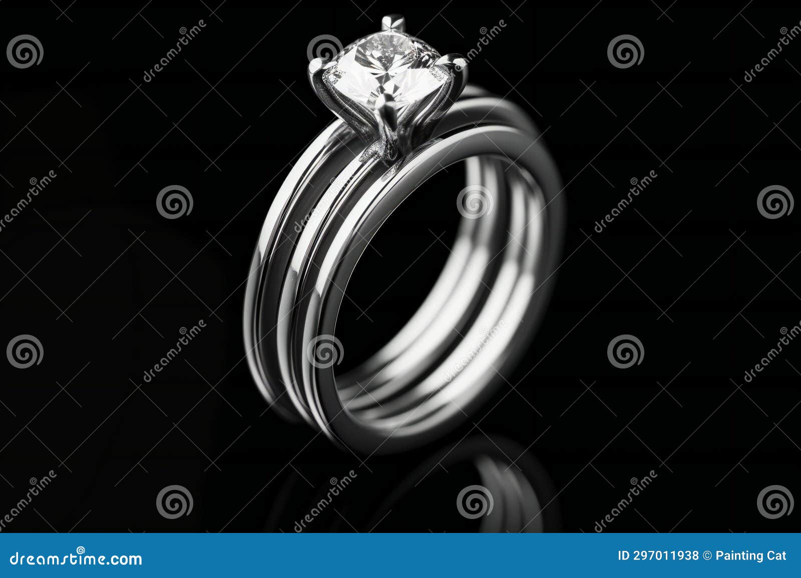 Jewelry Ring on a Black Background, Luxury Jewelry Stock Illustration ...