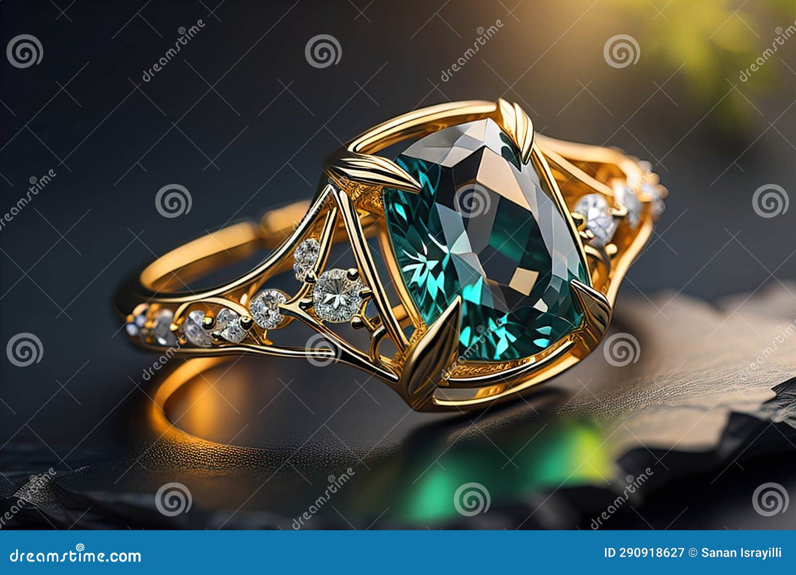 Jewelry Ring with Precious Stones. Jewelry Background Stock ...