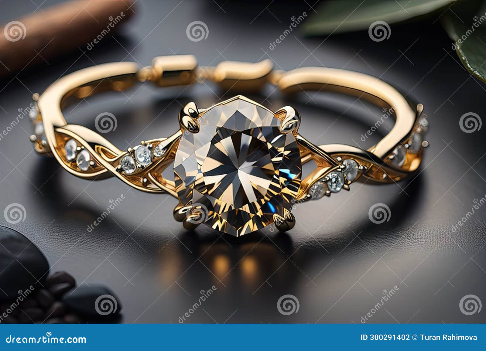 Jewelry Ring with Precious Stones. Jewelry Background Stock Photo ...