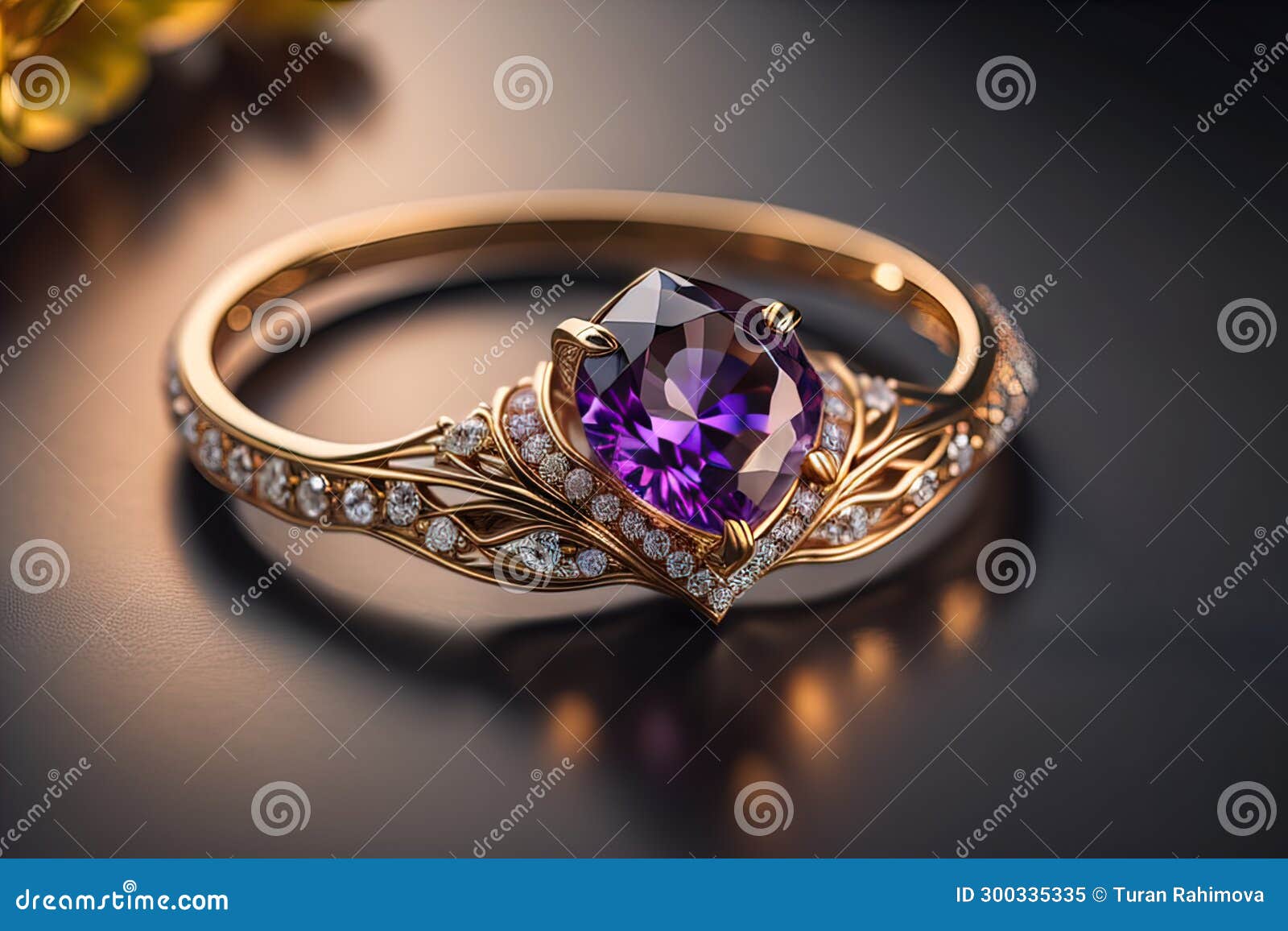 Jewelry Ring with Precious Stones. Jewelry Background Stock Image ...