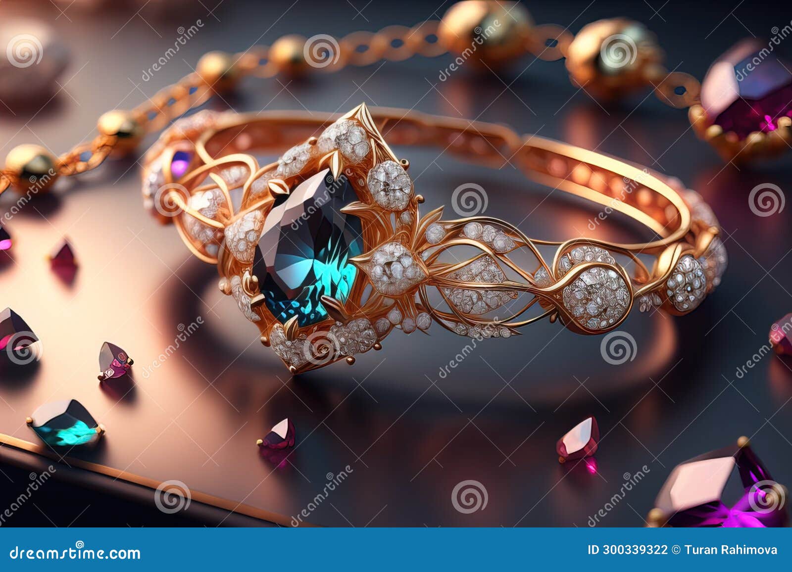 Jewelry Ring with Precious Stones. Jewelry Background Stock Photo ...