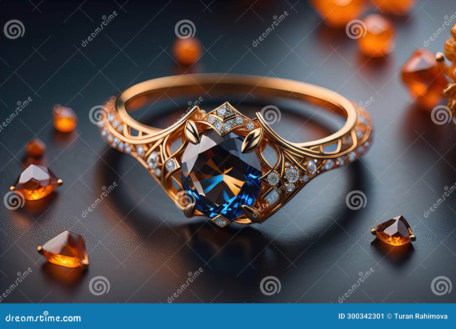 Jewelry Ring with Precious Stones. Jewelry Background Stock Image ...