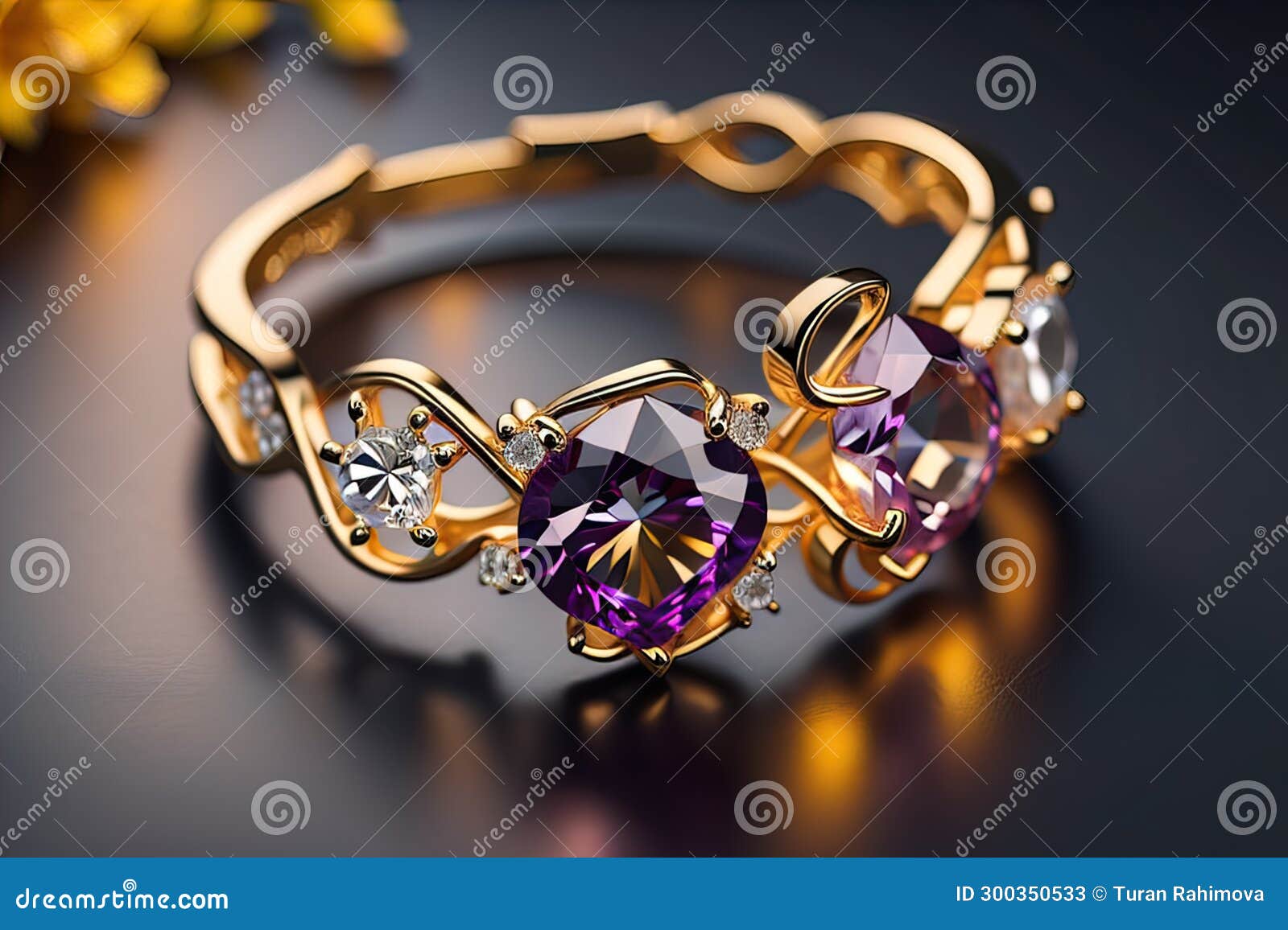 Jewelry Ring with Precious Stones. Jewelry Background Stock Image ...