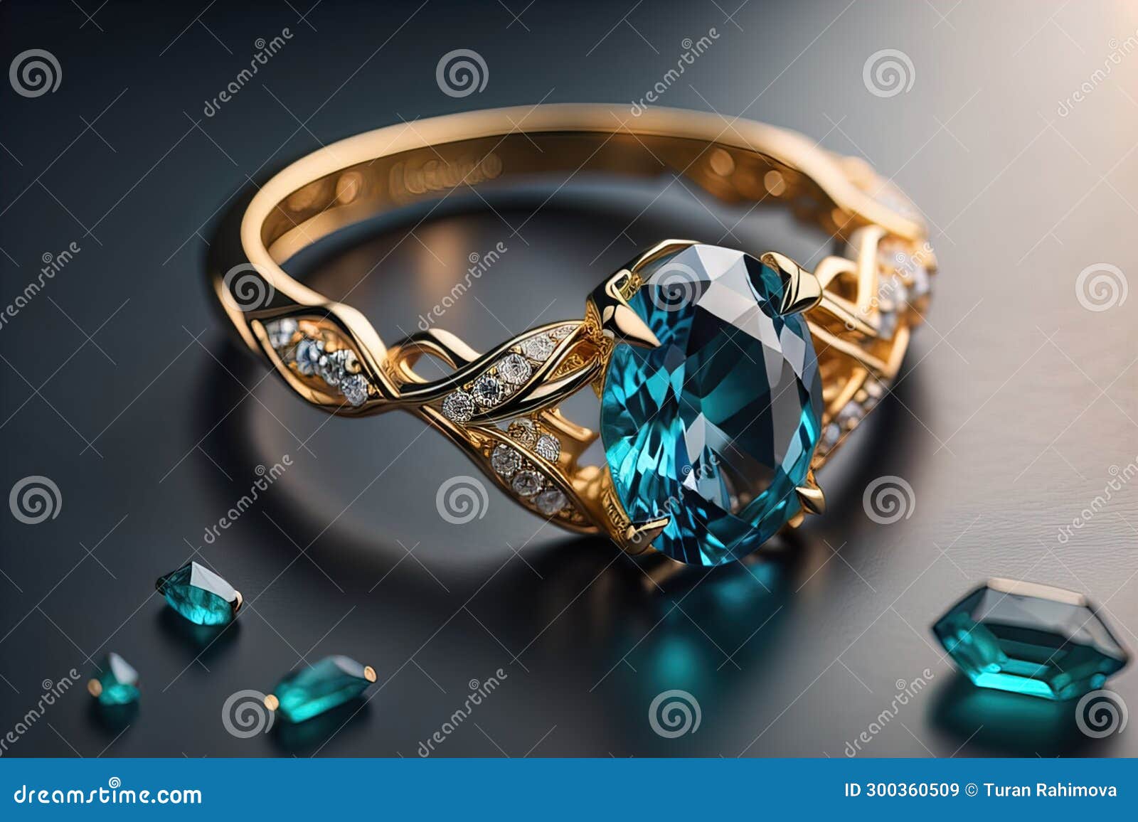 Jewelry Ring with Precious Stones. Jewelry Background Stock Image ...