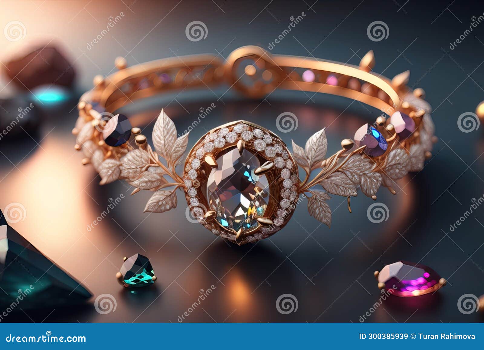Jewelry Ring with Precious Stones. Jewelry Background Stock Image ...