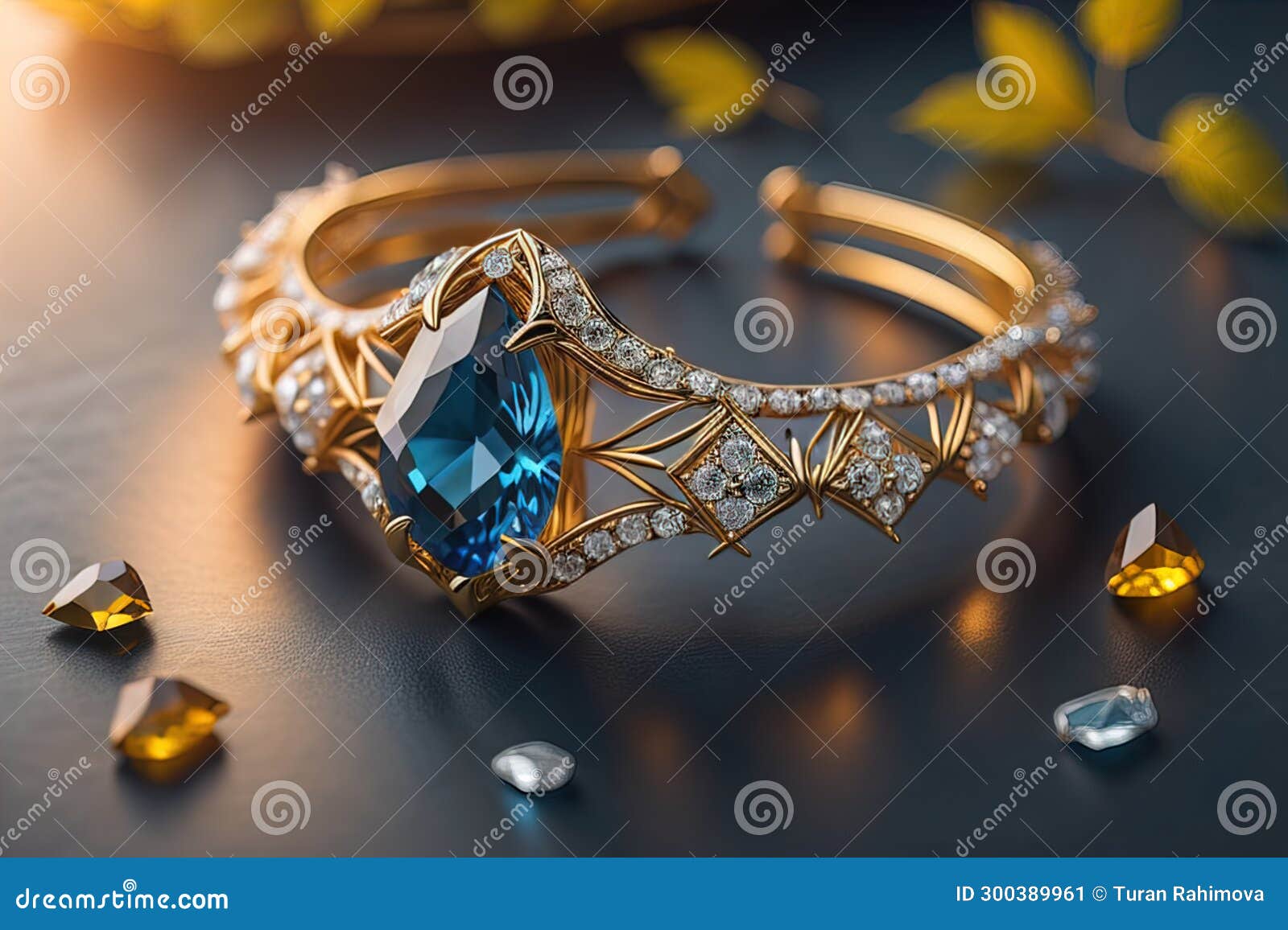 Jewelry Ring with Precious Stones. Jewelry Background Stock Image ...