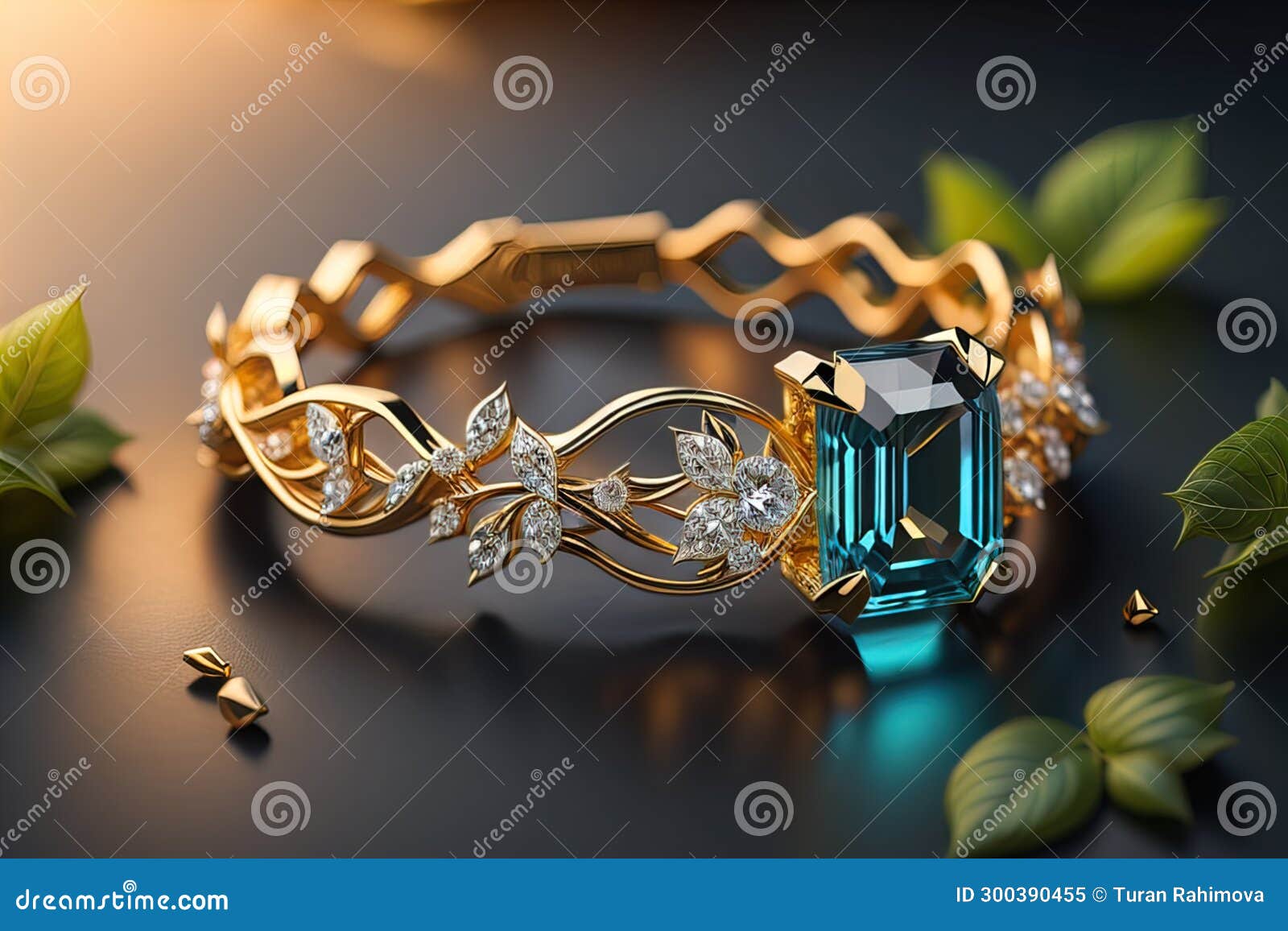Jewelry Ring with Precious Stones. Jewelry Background Stock Image ...
