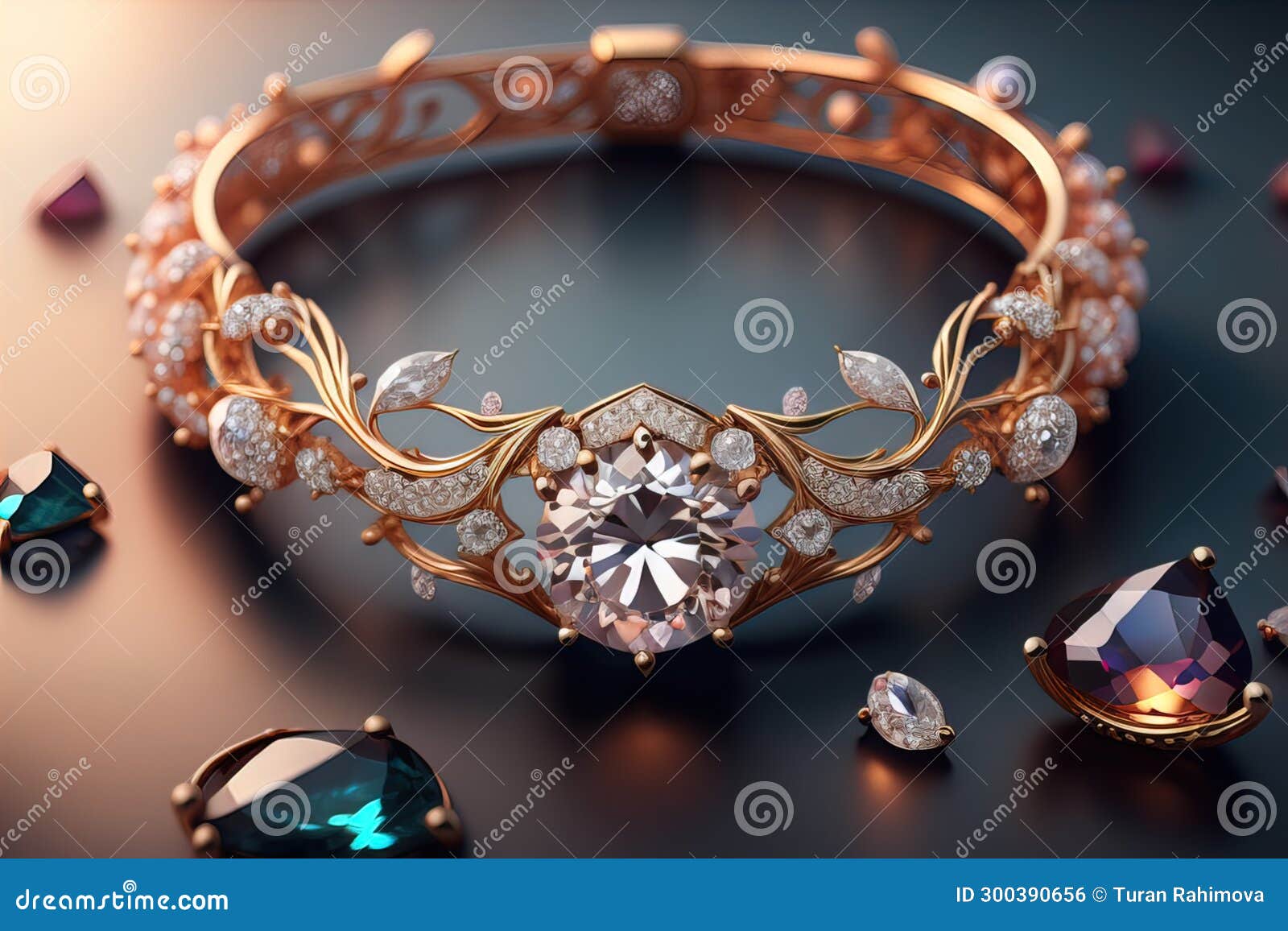 Jewelry Ring with Precious Stones. Jewelry Background Stock Photo ...