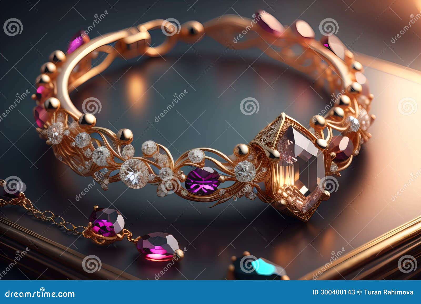 Jewelry Ring with Precious Stones. Jewelry Background Stock Image ...