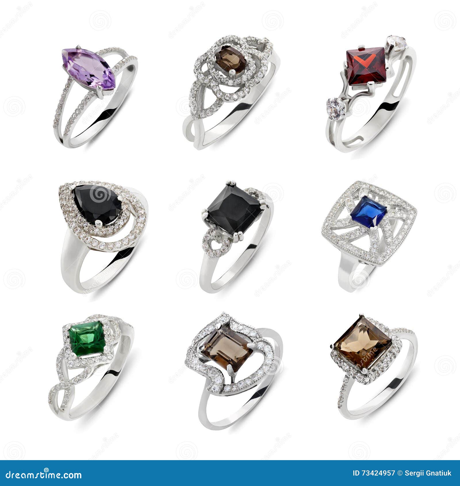 Jewelry Set of rings stock image. Image of symbol, white - 73424957