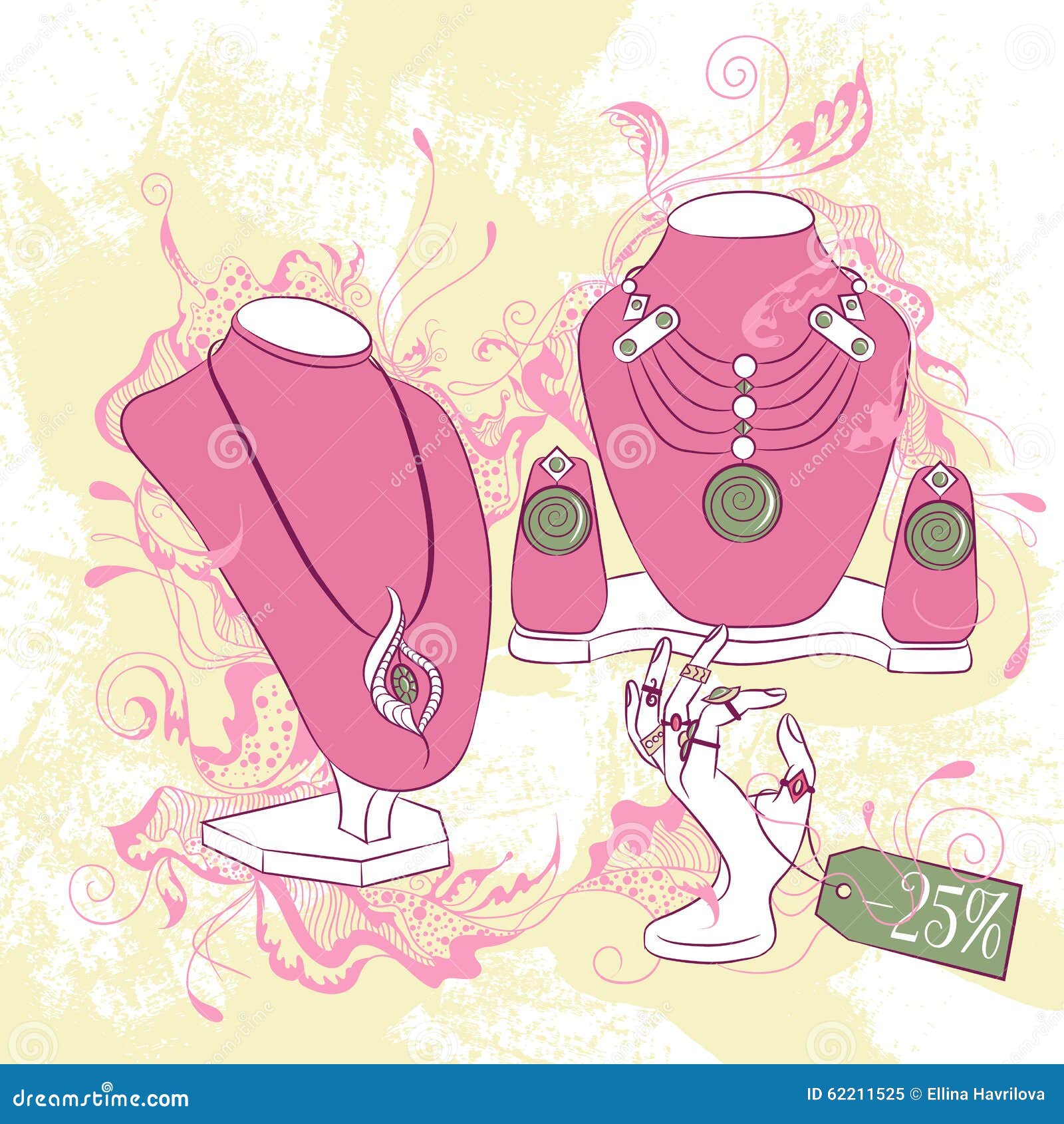 Jewelry on the stand stock illustration. Illustration of decoration ...