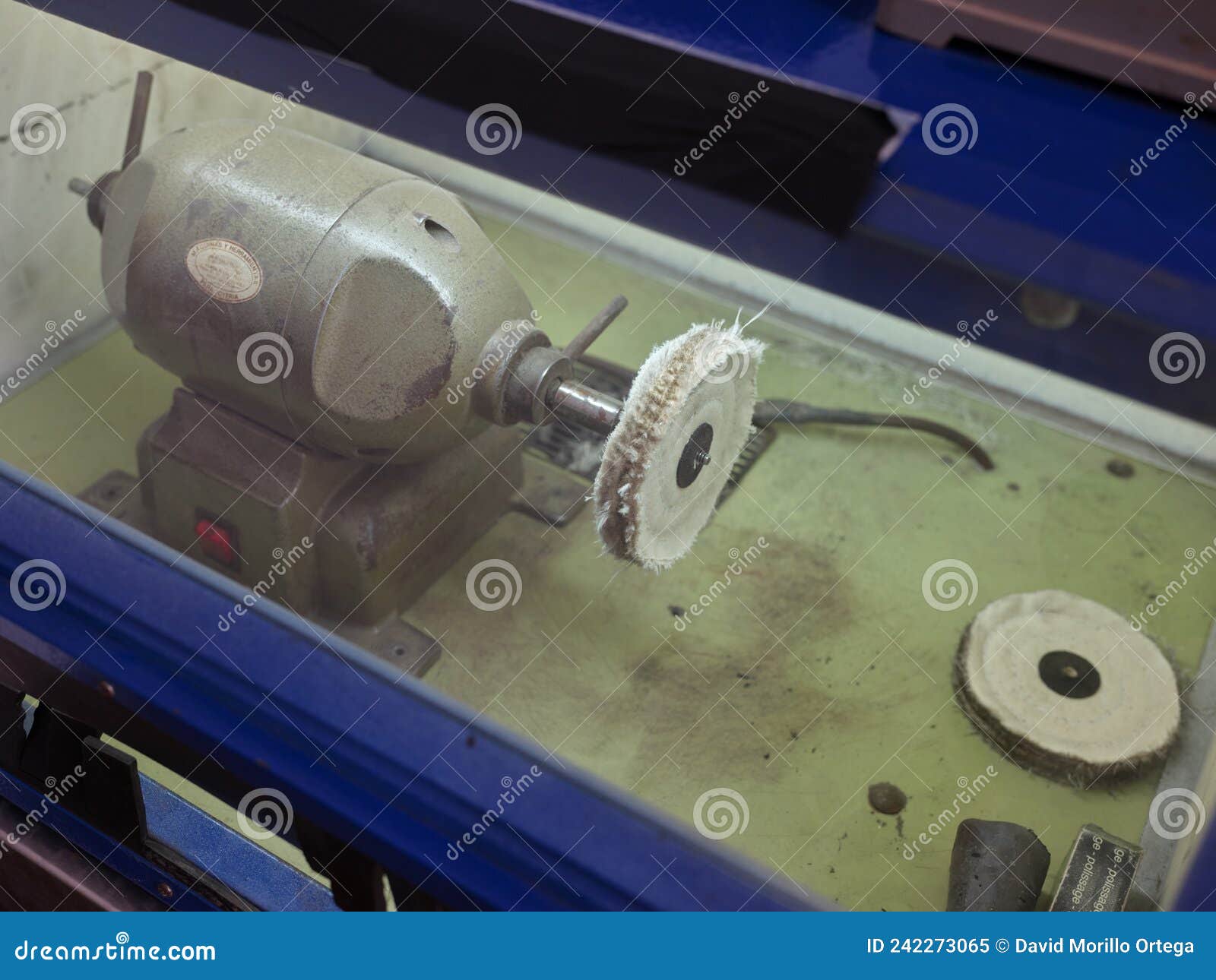 A Jewelry Workshop Polishing Machine Inside a Safety Box Stock Image ...
