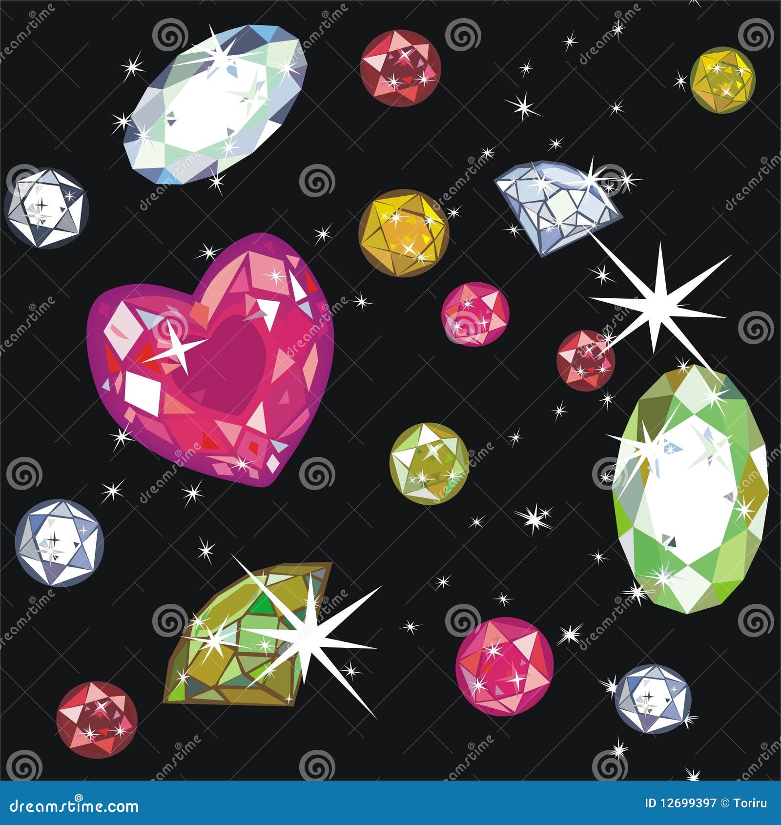 Jewels seamless pattern stock vector. Illustration of graphic - 12699397