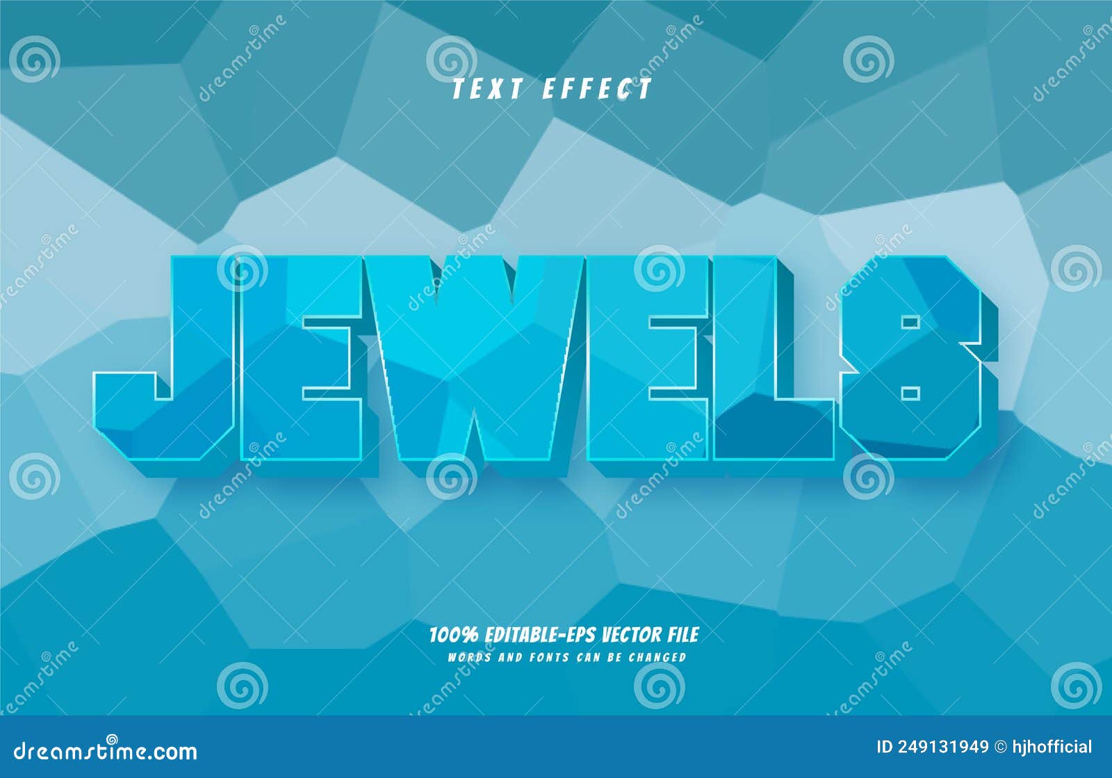 Jewels Text Effect Design Vector. Editable 3d Text Stock Vector ...