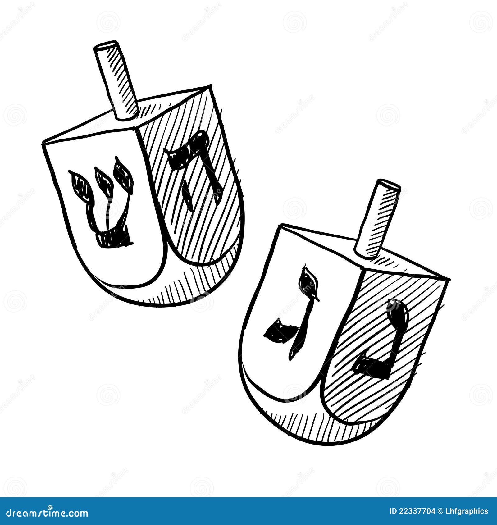 Jewish Dreidel Sketch Stock Images - Image: 22337704