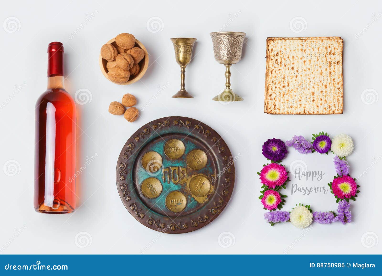 Jewish Holiday Passover Objects for Mock Up Template Design. View from ...