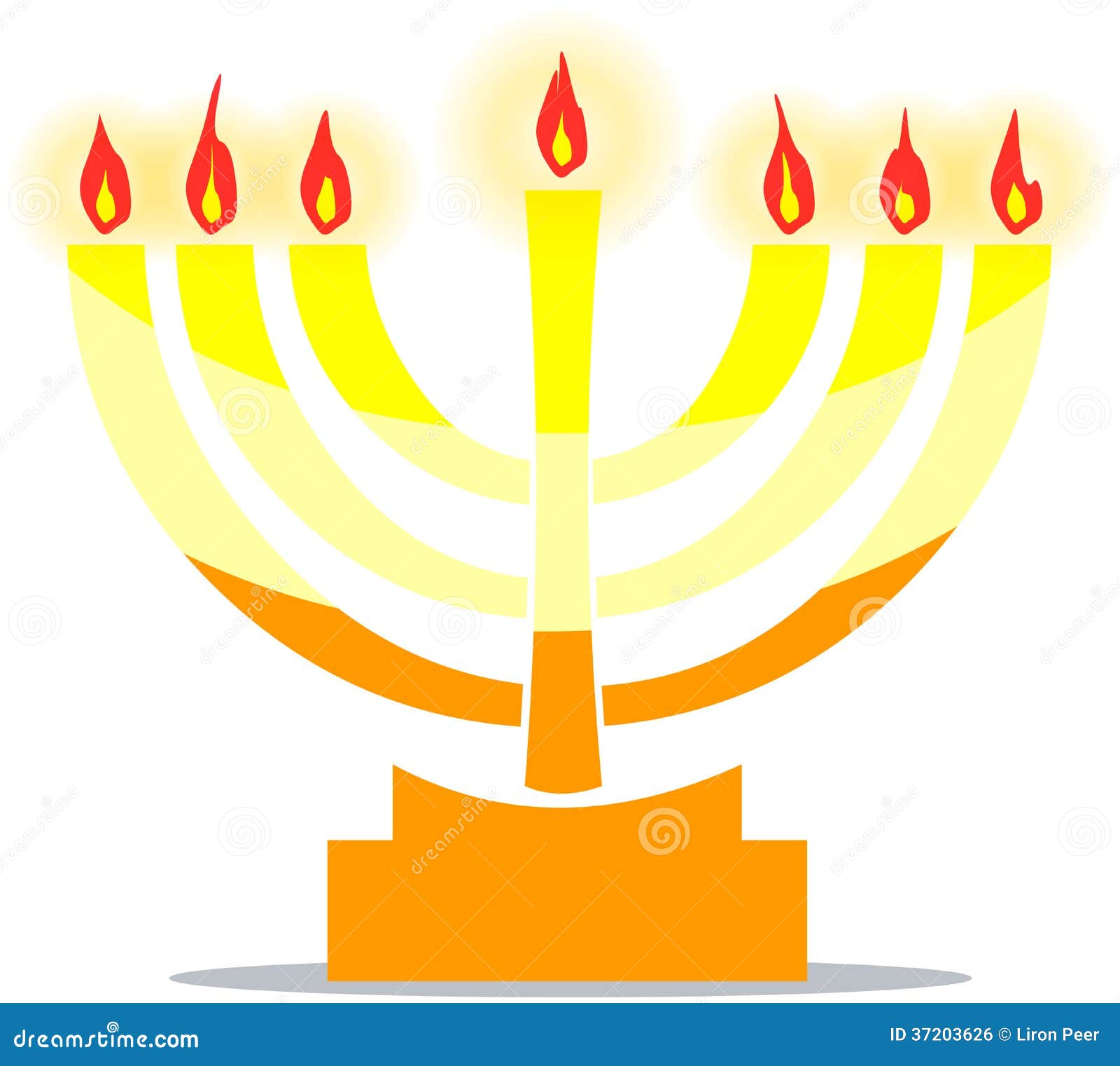 Jewish Lamp Menora with Lights Stock Vector - Illustration of ...