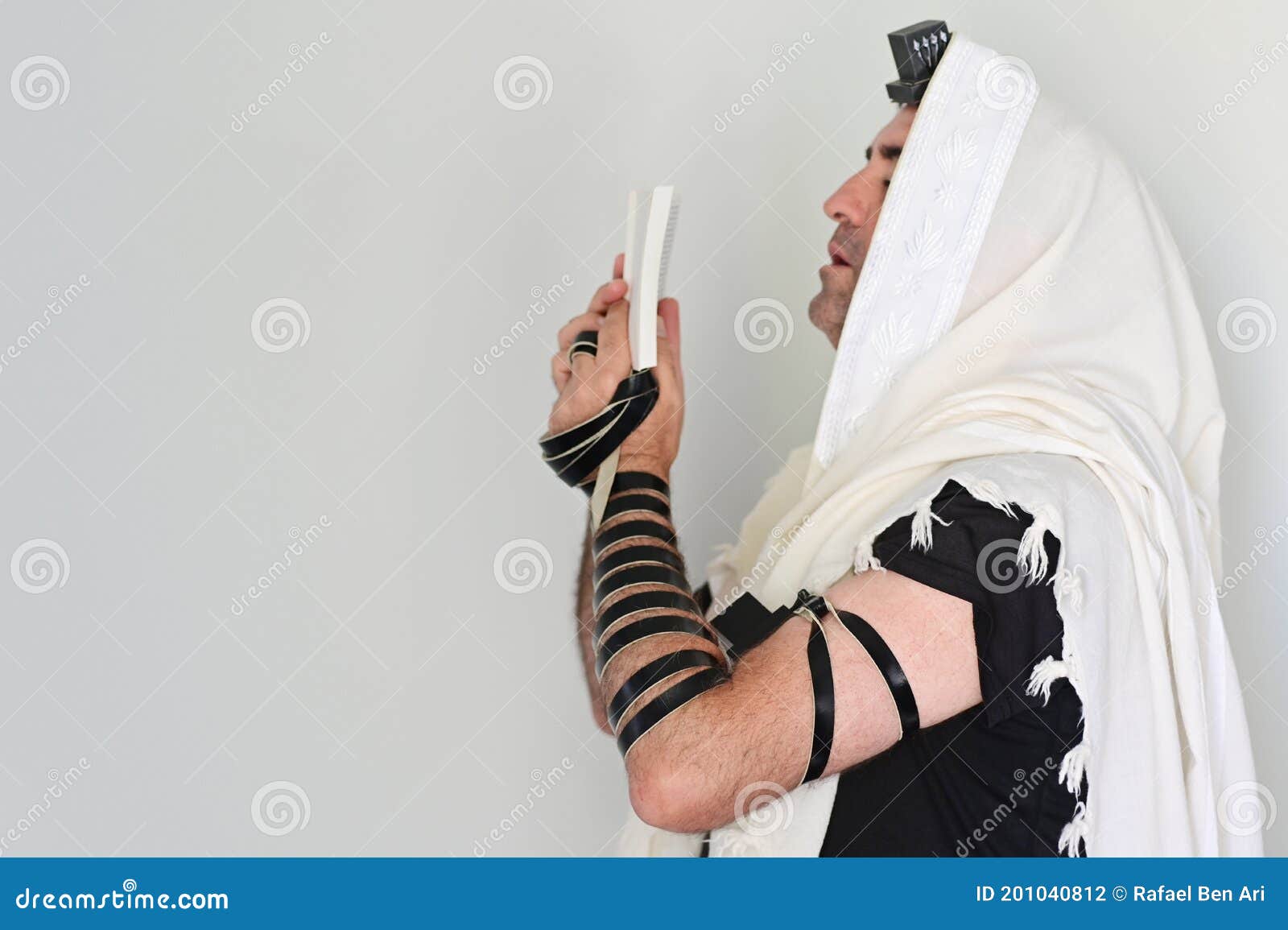 Jewish Man Praying with Tallit and Tefillin Stock Photo - Image of ... Jewish Man Praying with Tallit and Tefillin Stock Photo - Image of ...