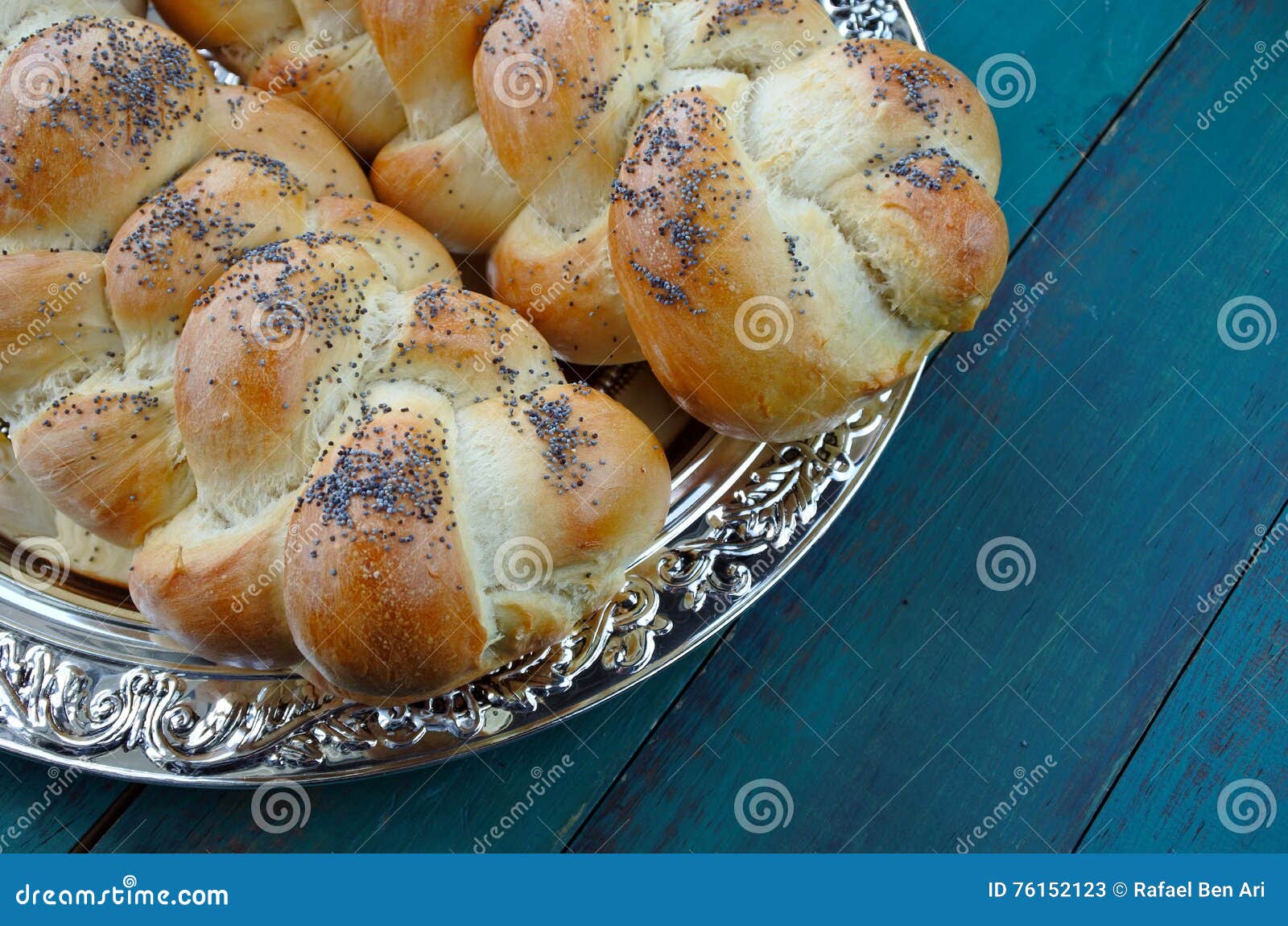 Jewish Shabbat Eve Table with Uncovered Challah Bread Stock Image ...