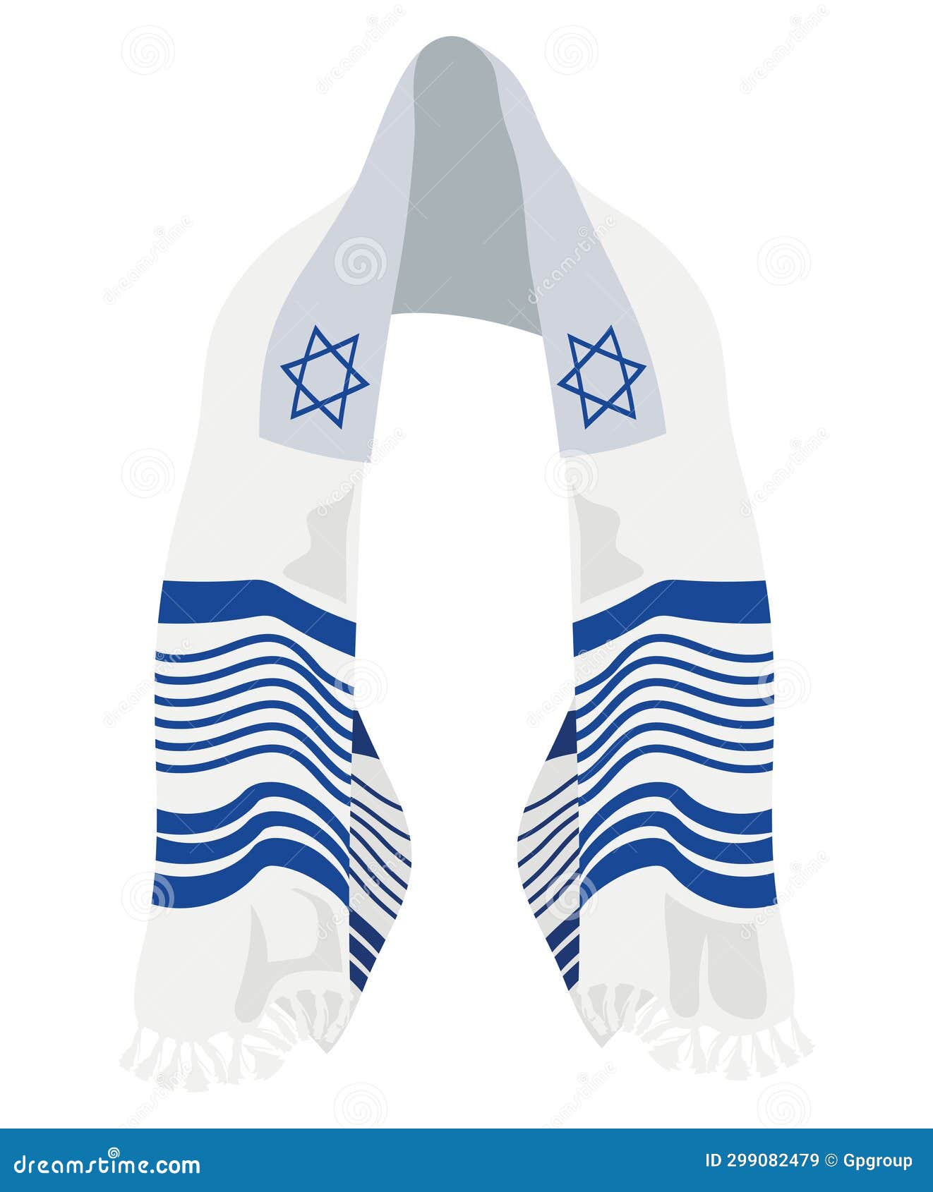 Jewish Tallit of Blue Color Stock Illustration - Illustration of ...