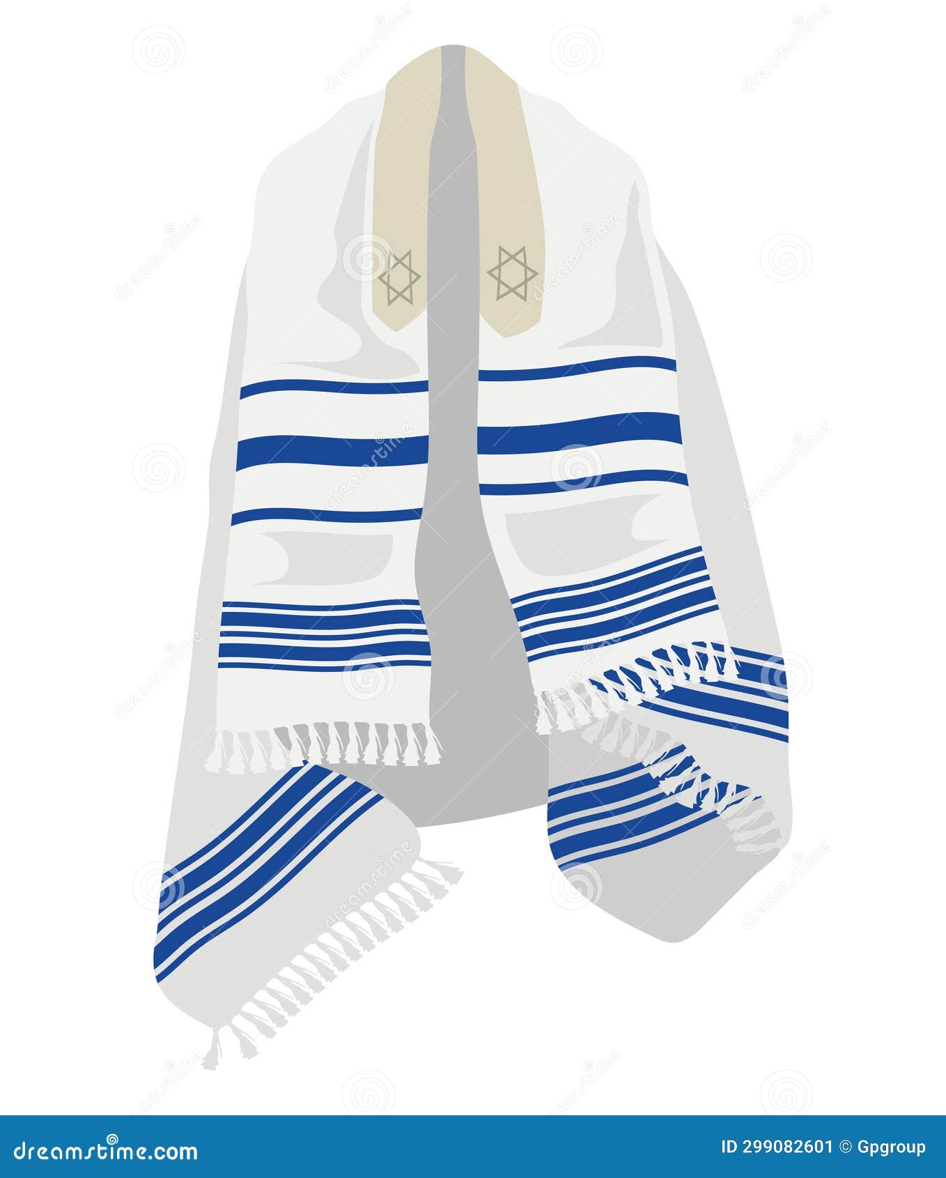 Jewish Tallit with David Stars Stock Illustration - Illustration of ...