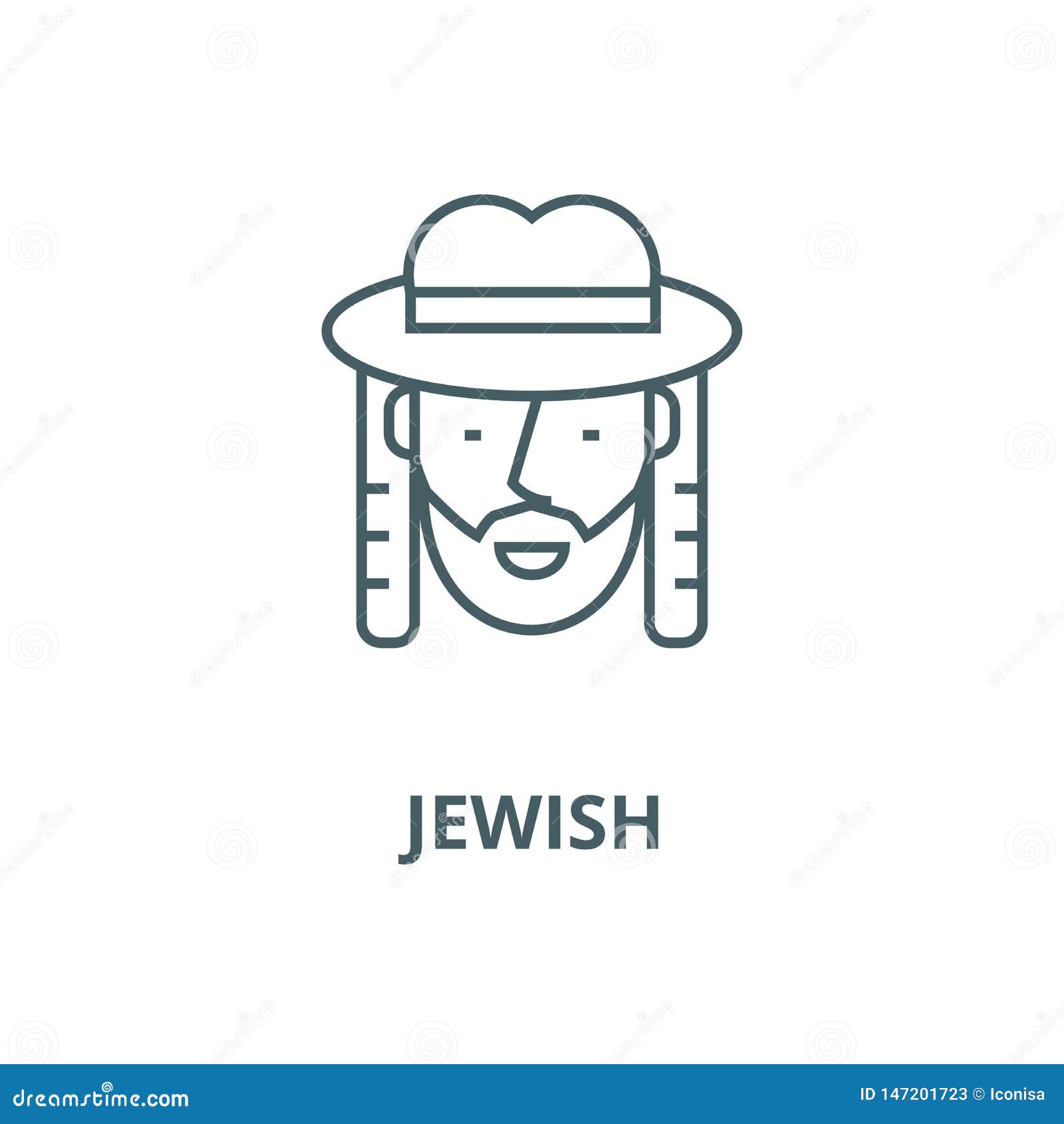 Jewish Vector Line Icon, Linear Concept, Outline Sign, Symbol Stock ...